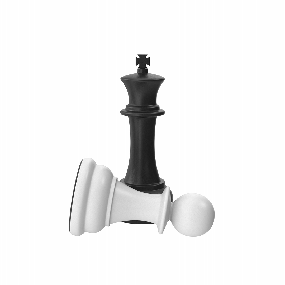 3D Chess King Defeat Pawn Model - TurboSquid 2226952