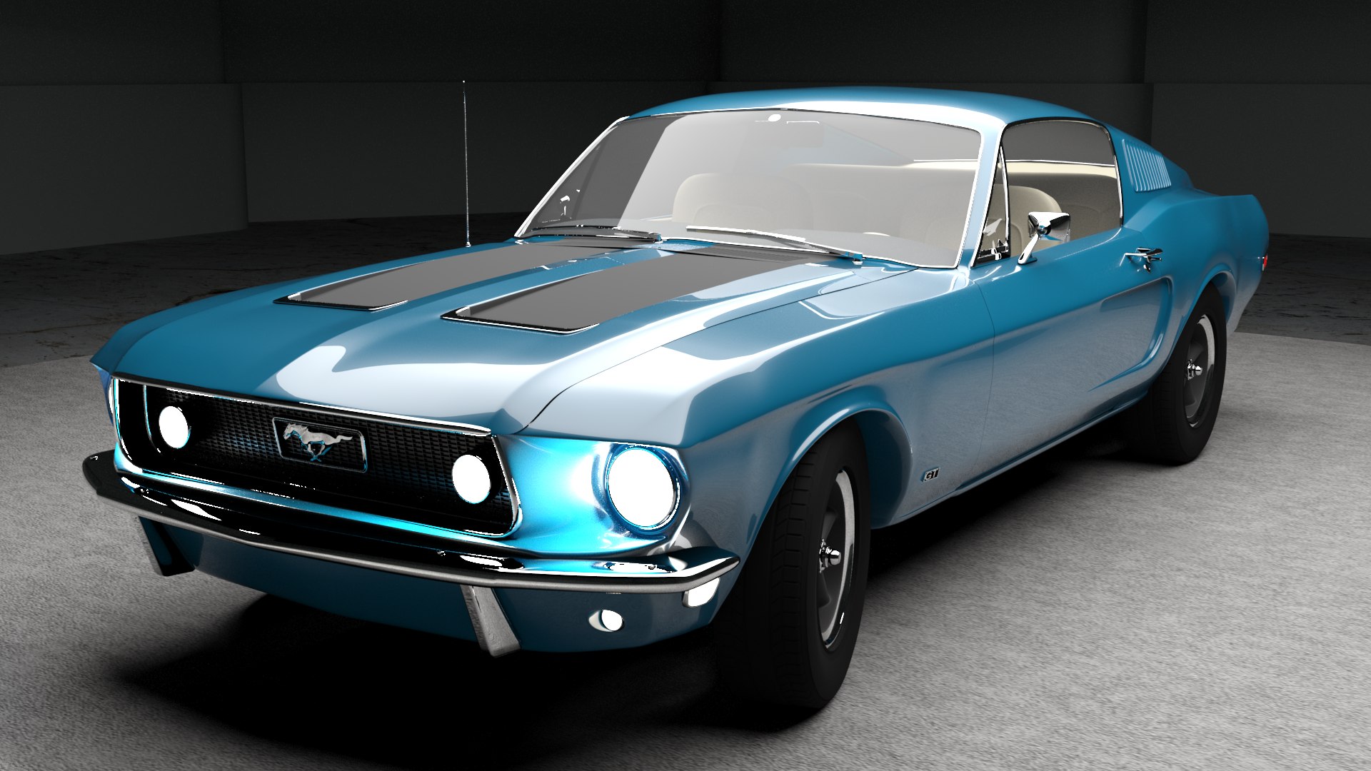 modelo 3d Ford Mustang 1968 GT390 - TurboSquid 1808818