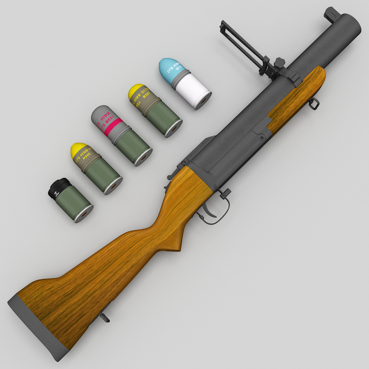 m79 grenade launcher ammo 3d c4d