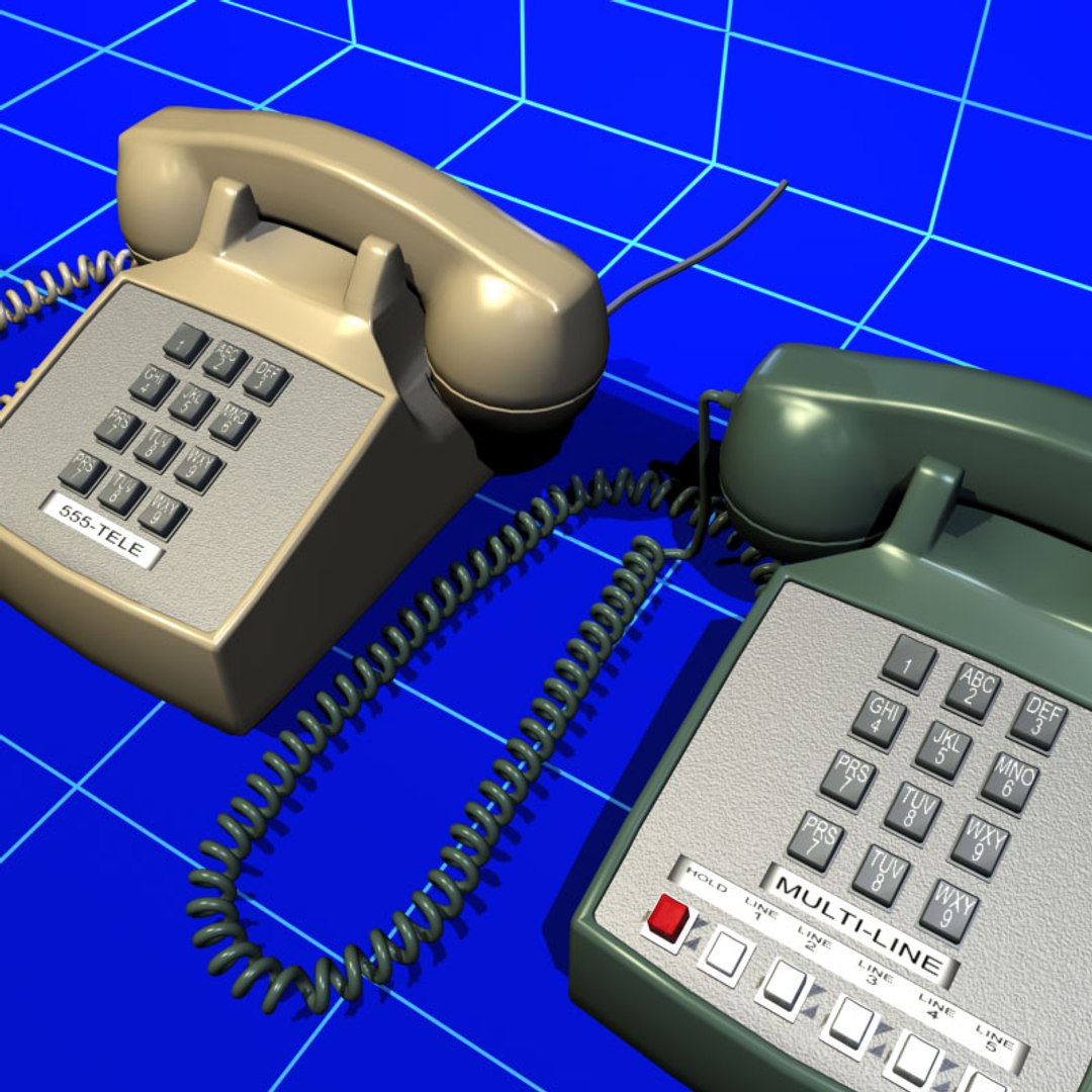 Touchtone Phone Vintage 01 3d Model