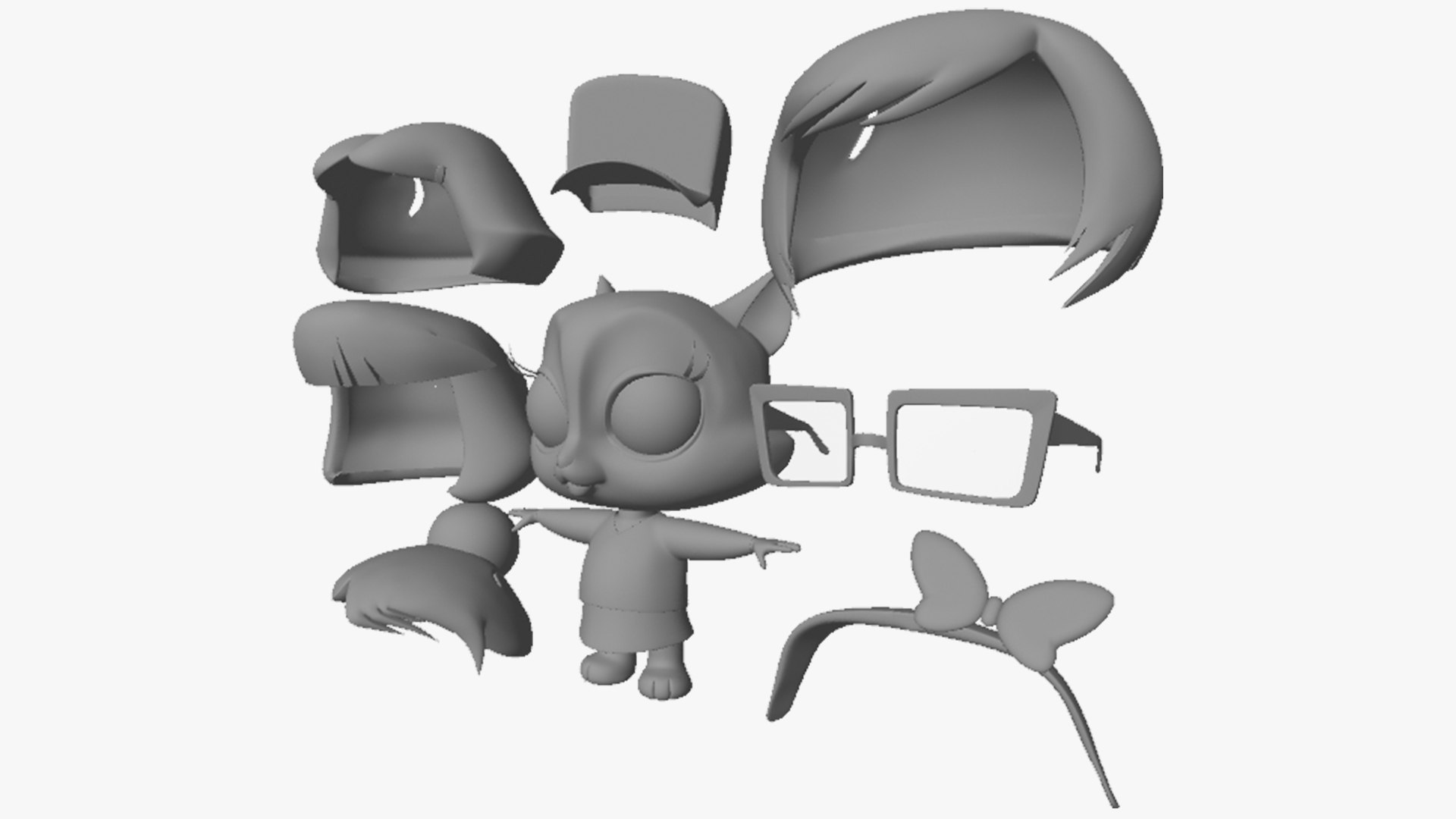 Cartoon Character With Accessories 3D - TurboSquid 2273204