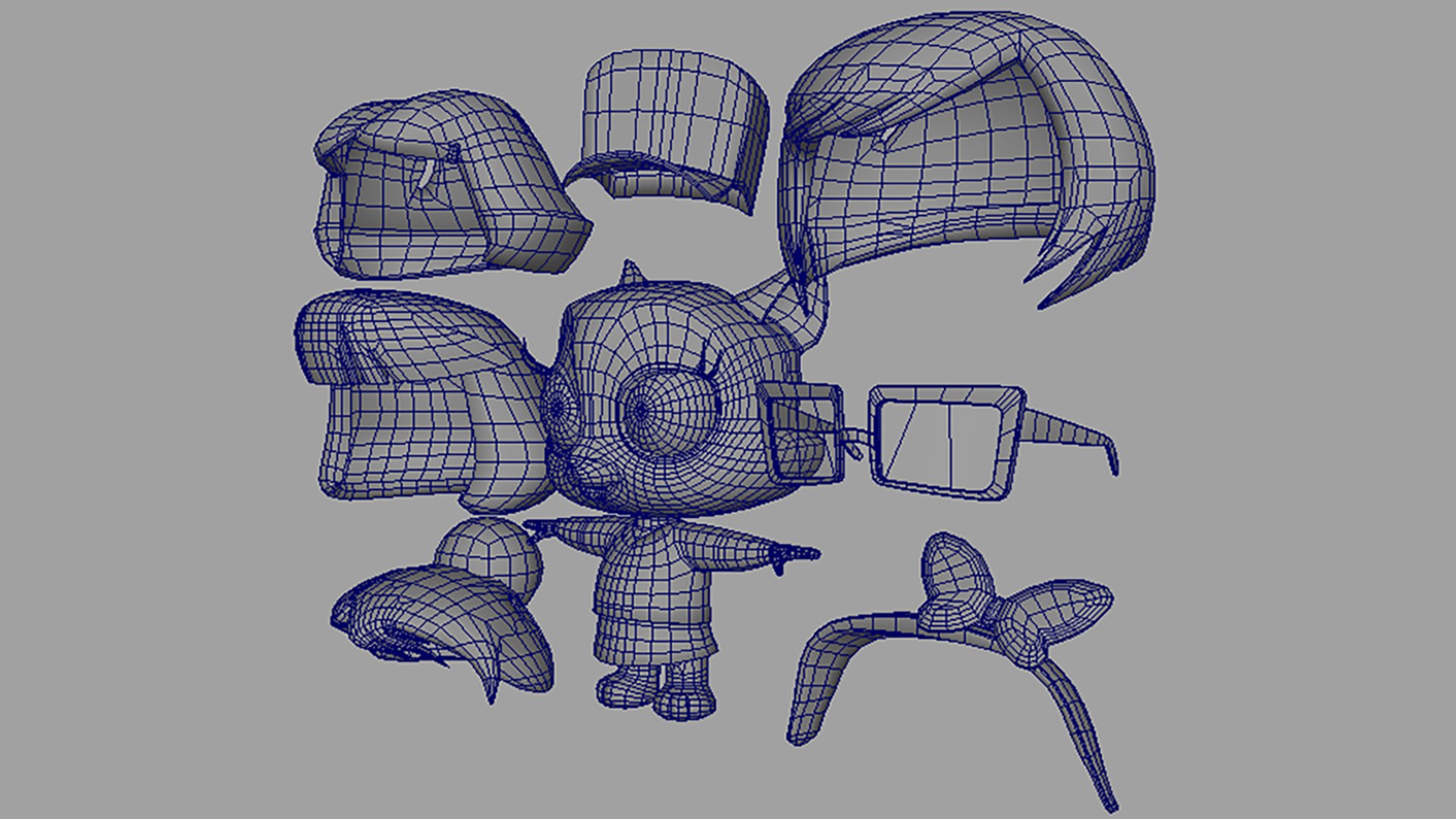 Cartoon Character With Accessories 3D - TurboSquid 2273204