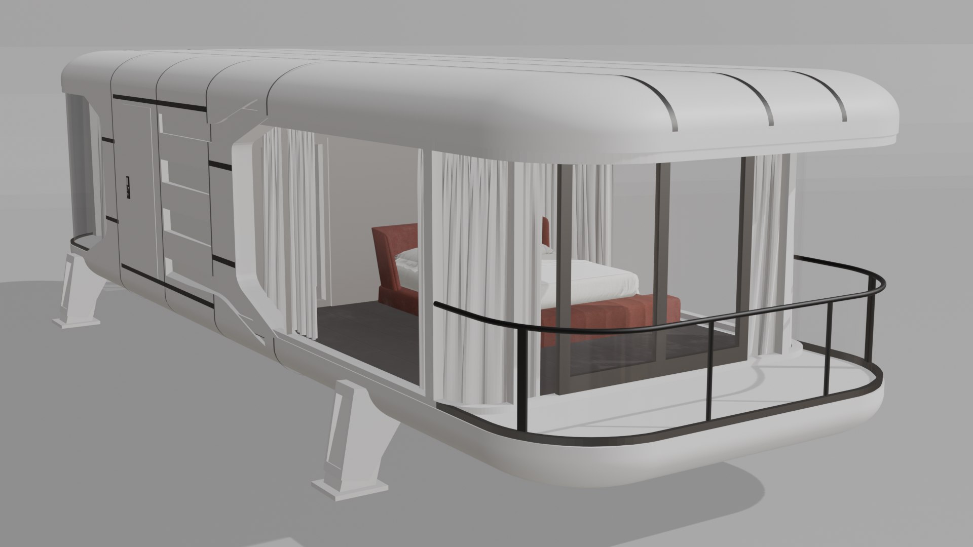 3D Modern Capsule House 3D Model - TurboSquid 2323854