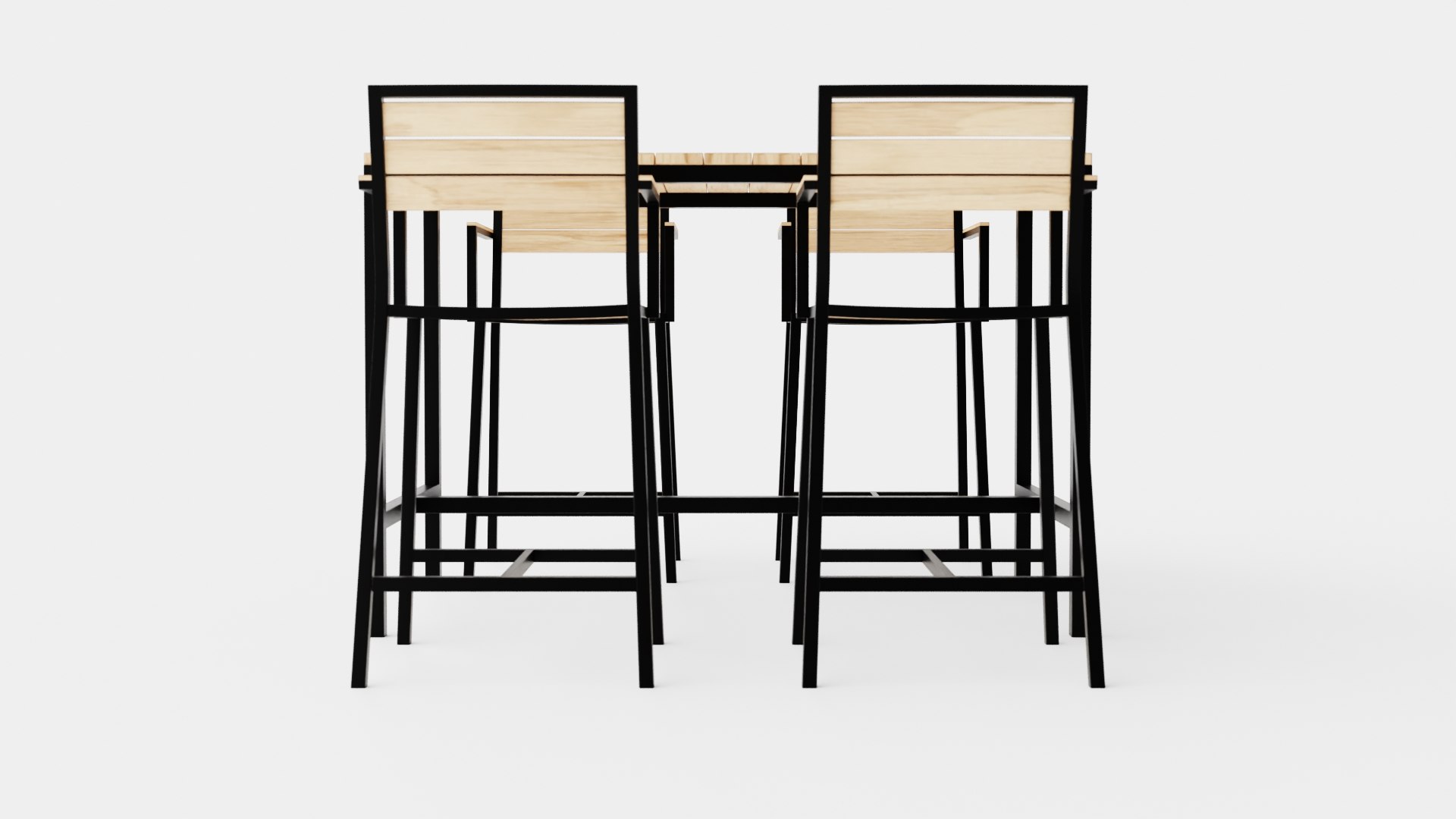 Lugo Teak Cafe Set 3D - TurboSquid 2255583