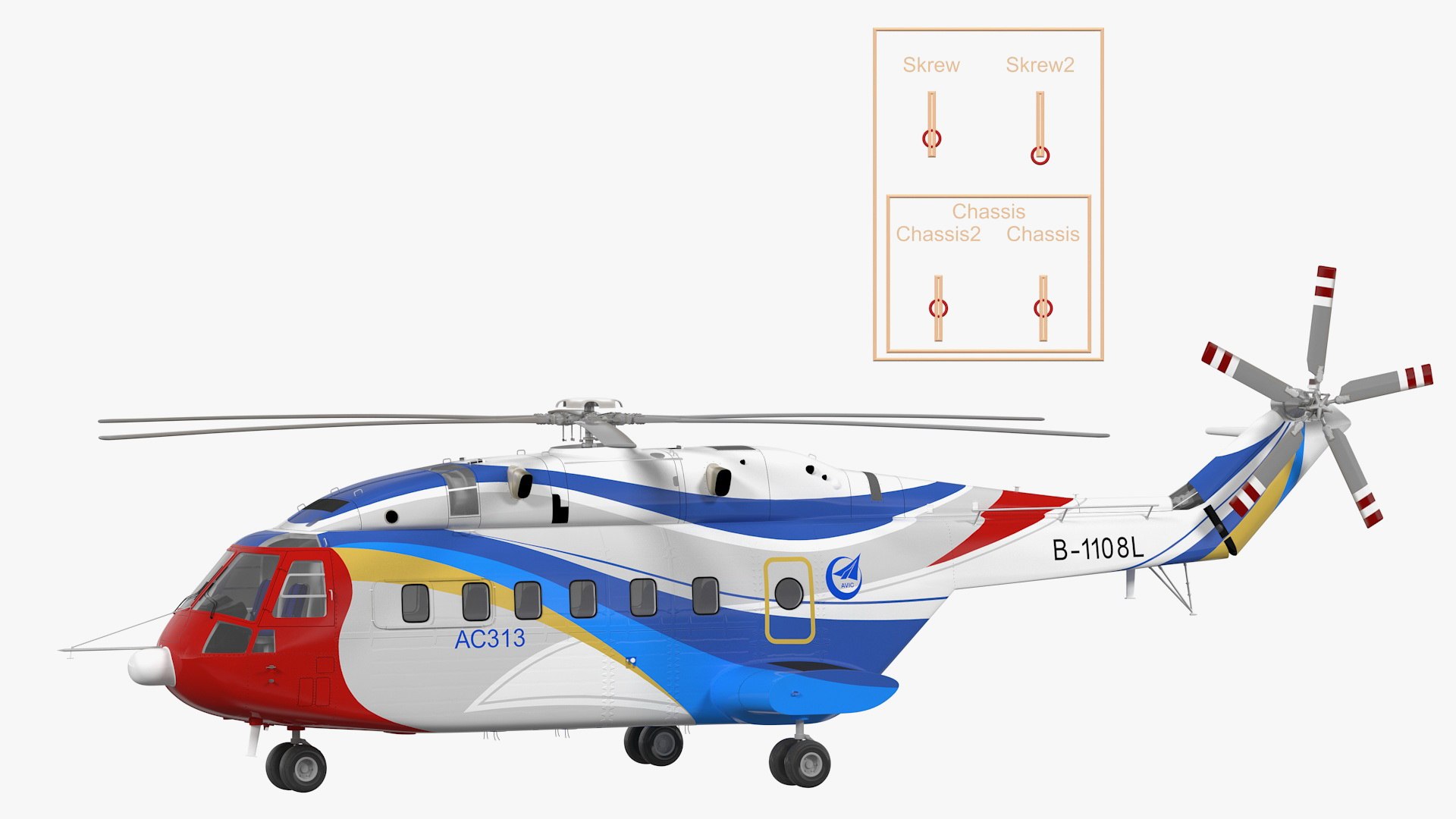 3D avicopter ac313 civilian helicopter - TurboSquid 1495321