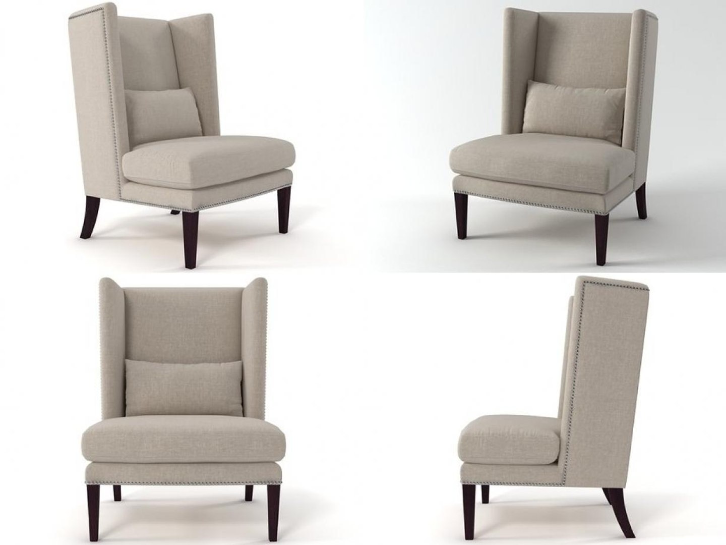 Malibu Wing Chair 3D Model - TurboSquid 1188531