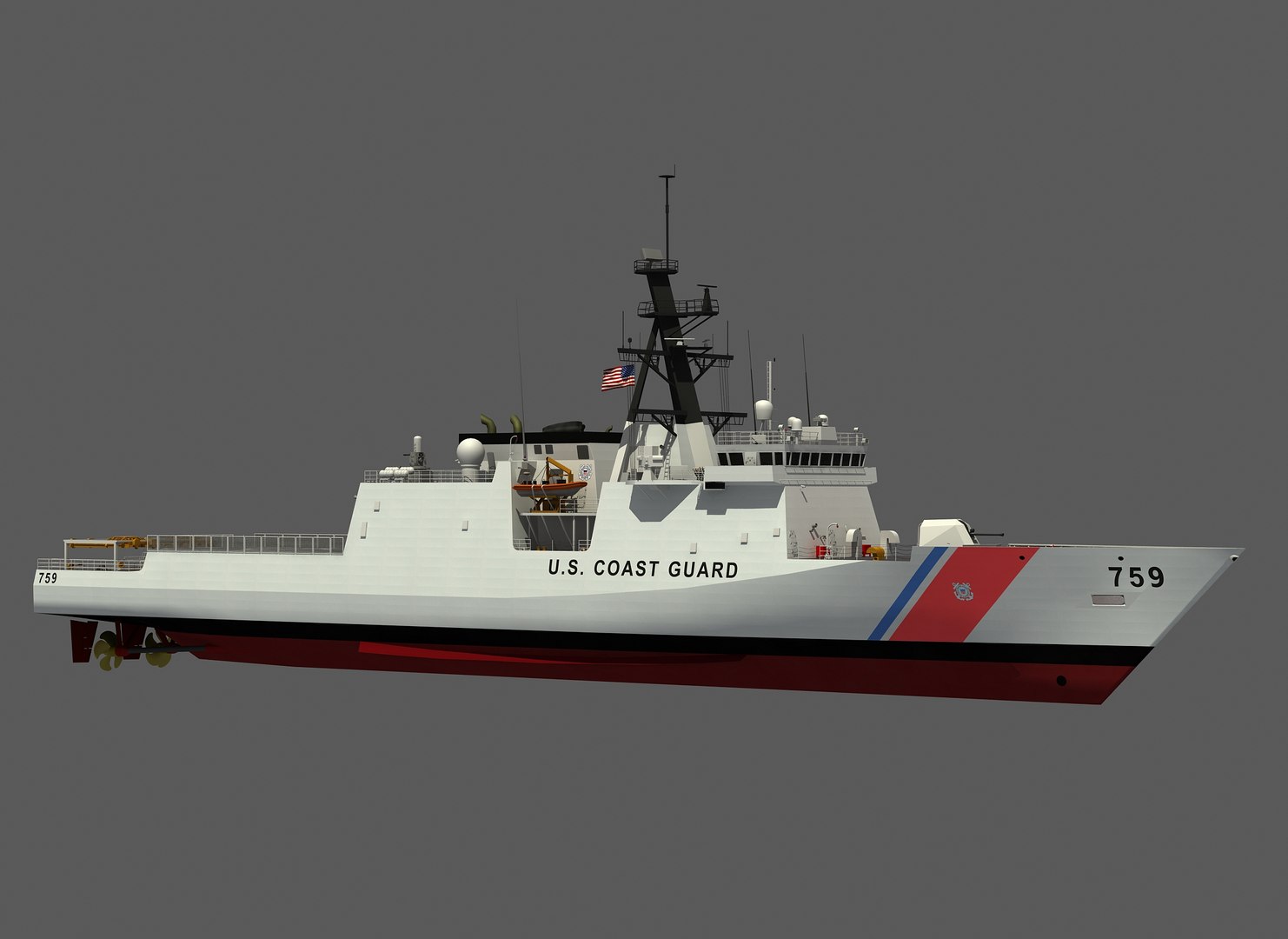 3D Model USCGC CALHOUN LEGEND CLASS US CUTTER-COAST GUARD - TurboSquid ...