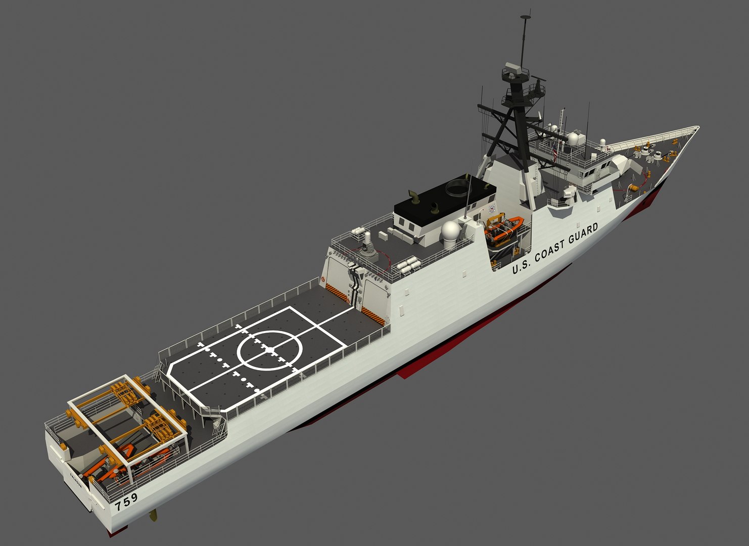 3D Model USCGC CALHOUN LEGEND CLASS US CUTTER-COAST GUARD - TurboSquid ...