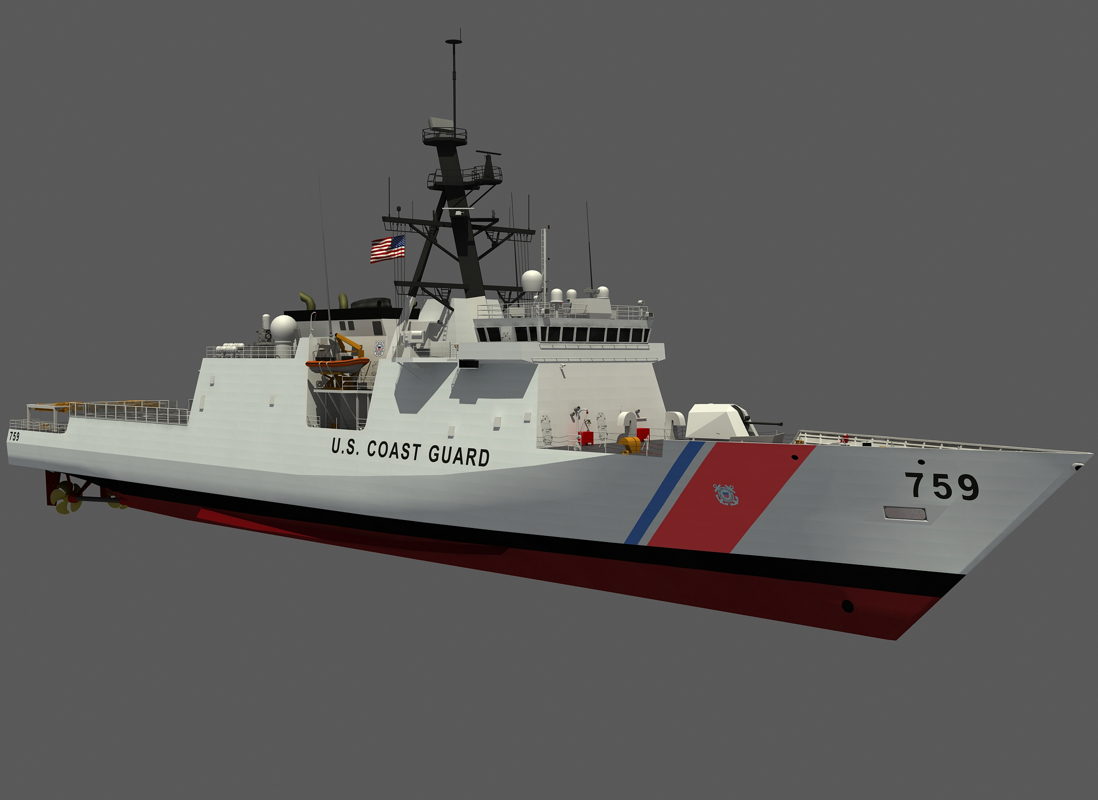 3D model USCGC CALHOUN LEGEND CLASS US CUTTER-COAST GUARD - TurboSquid ...