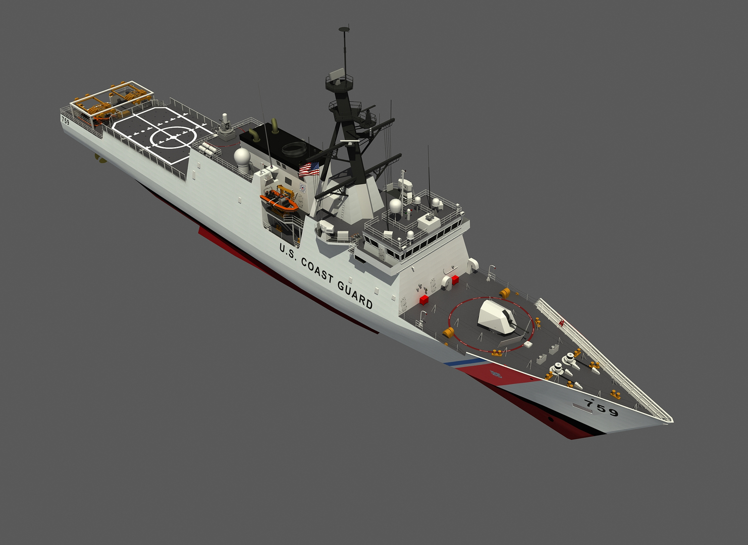 USCGC CALHOUN 레전드 클래스 US CUTTER-COAST GUARD 3D 모델 - TurboSquid 1965919