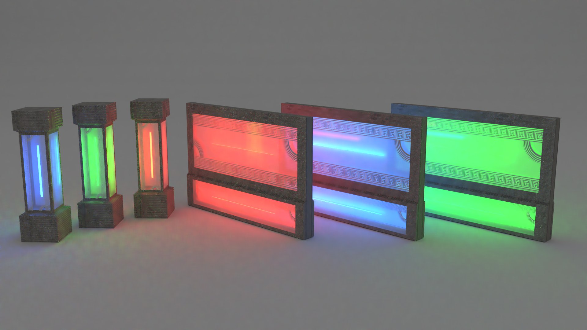 3D model Neon Architecture Walls and Columns - TurboSquid 2164885