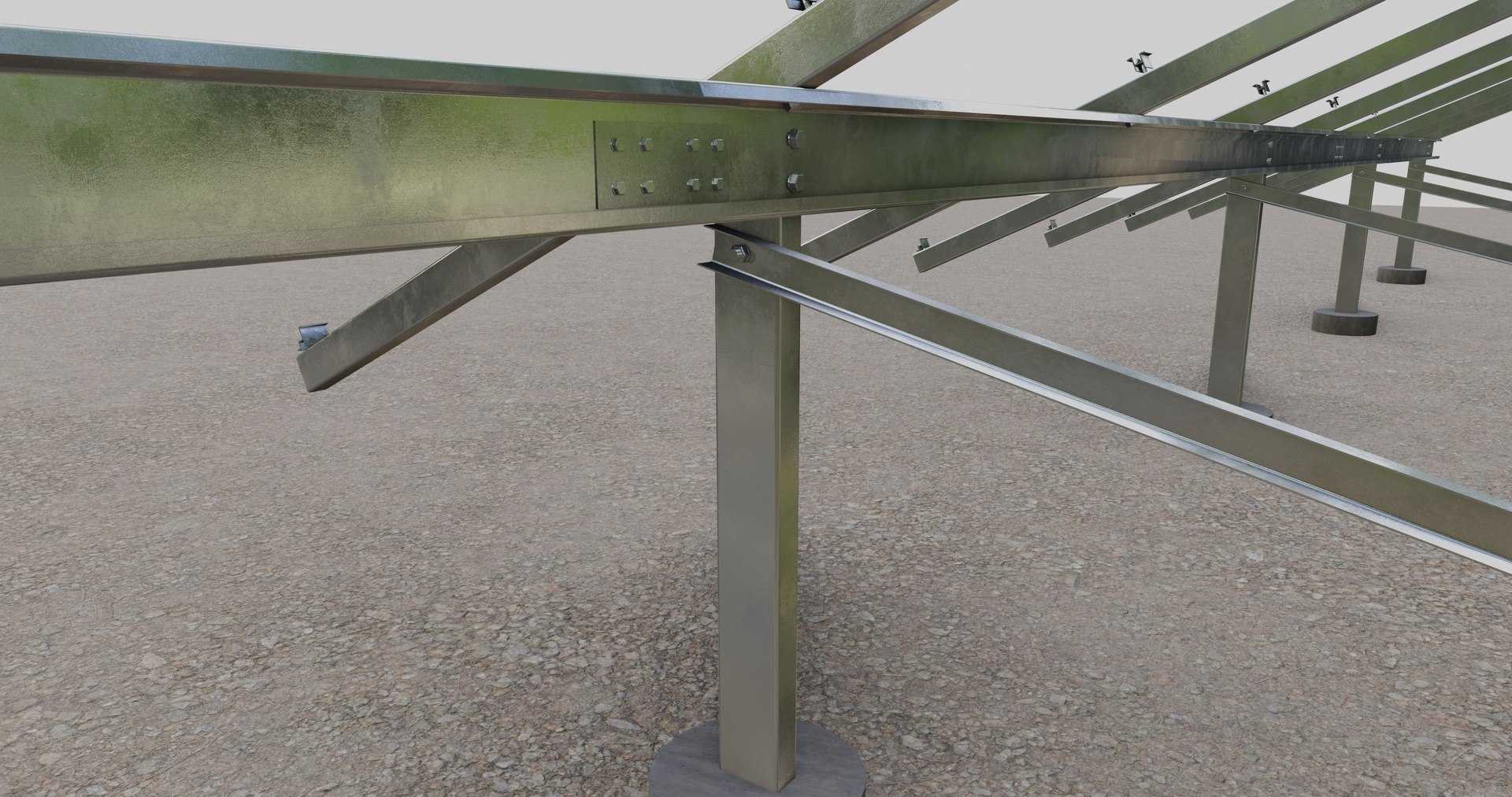 3D model Solar Panel Steel Construction Type 14 - TurboSquid 2062118