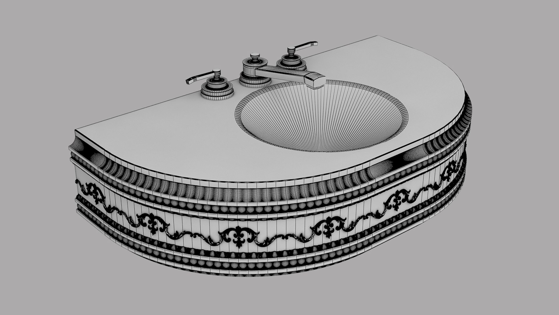 Free 3D Classic Wash Basin Model - TurboSquid 1564903