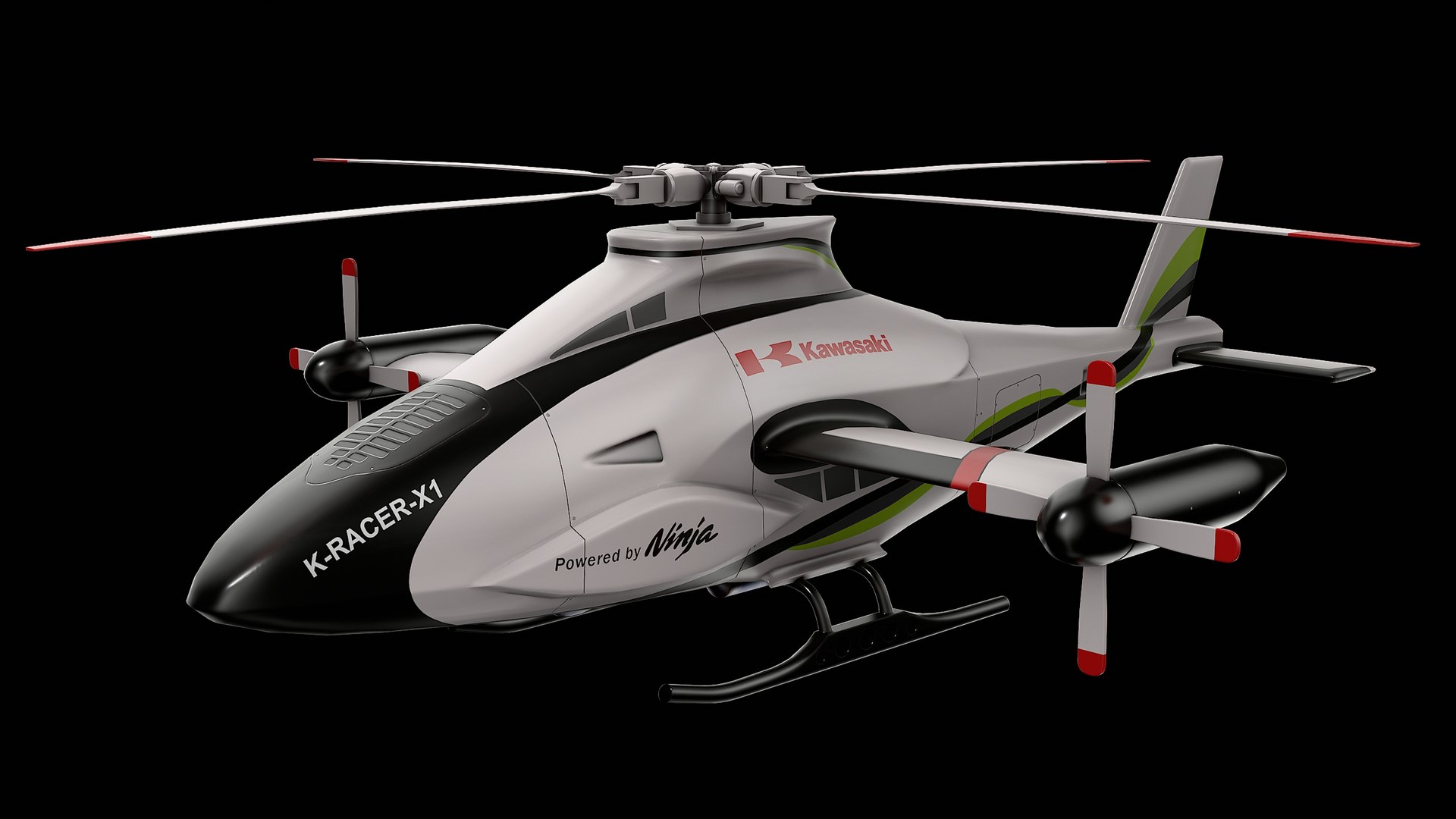 Kawasaki K-Racer X1 Unmanned Helicopter 3D Model - TurboSquid 2328911