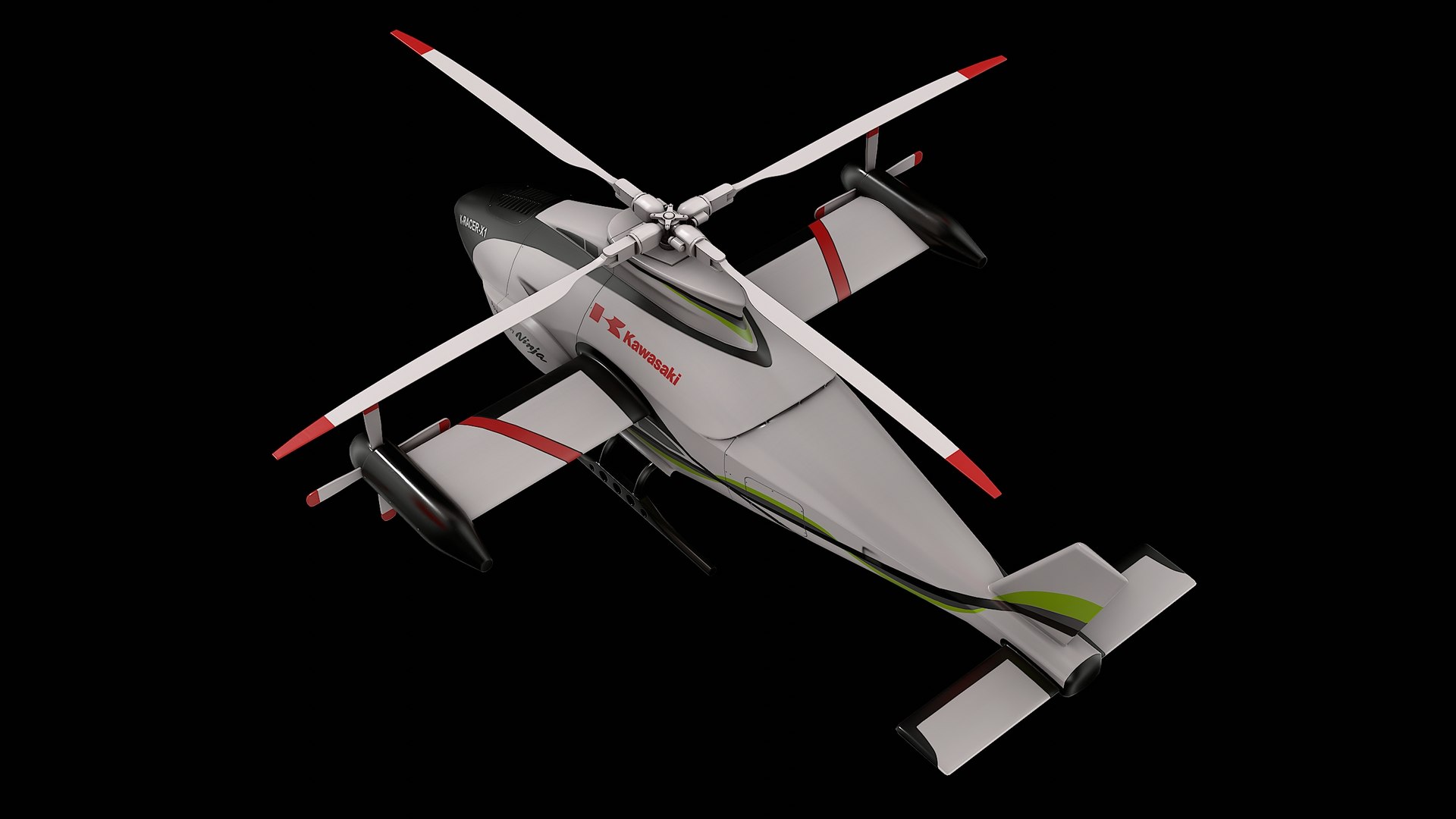Kawasaki K-Racer X1 Unmanned Helicopter 3D Model - TurboSquid 2328911