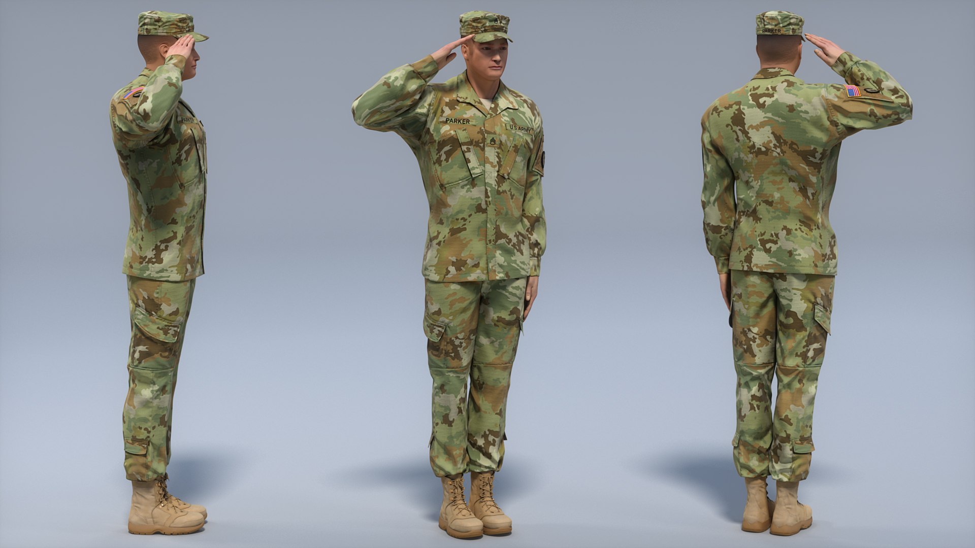 US Army Male Soldier ACU HQ 3D Model - TurboSquid 2286814