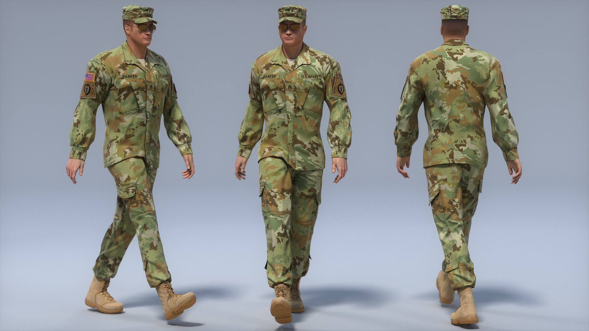 US Army Male Soldier ACU HQ 3D Model - TurboSquid 2286814