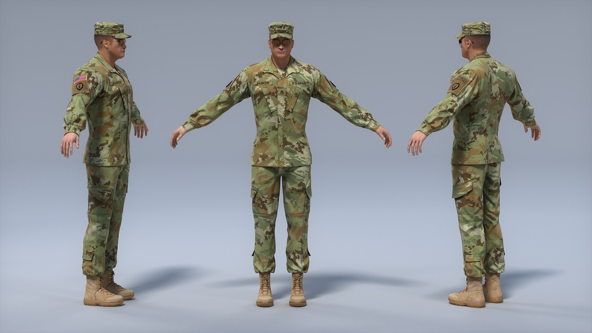 US Army Male Soldier ACU HQ 3D Model - TurboSquid 2286814