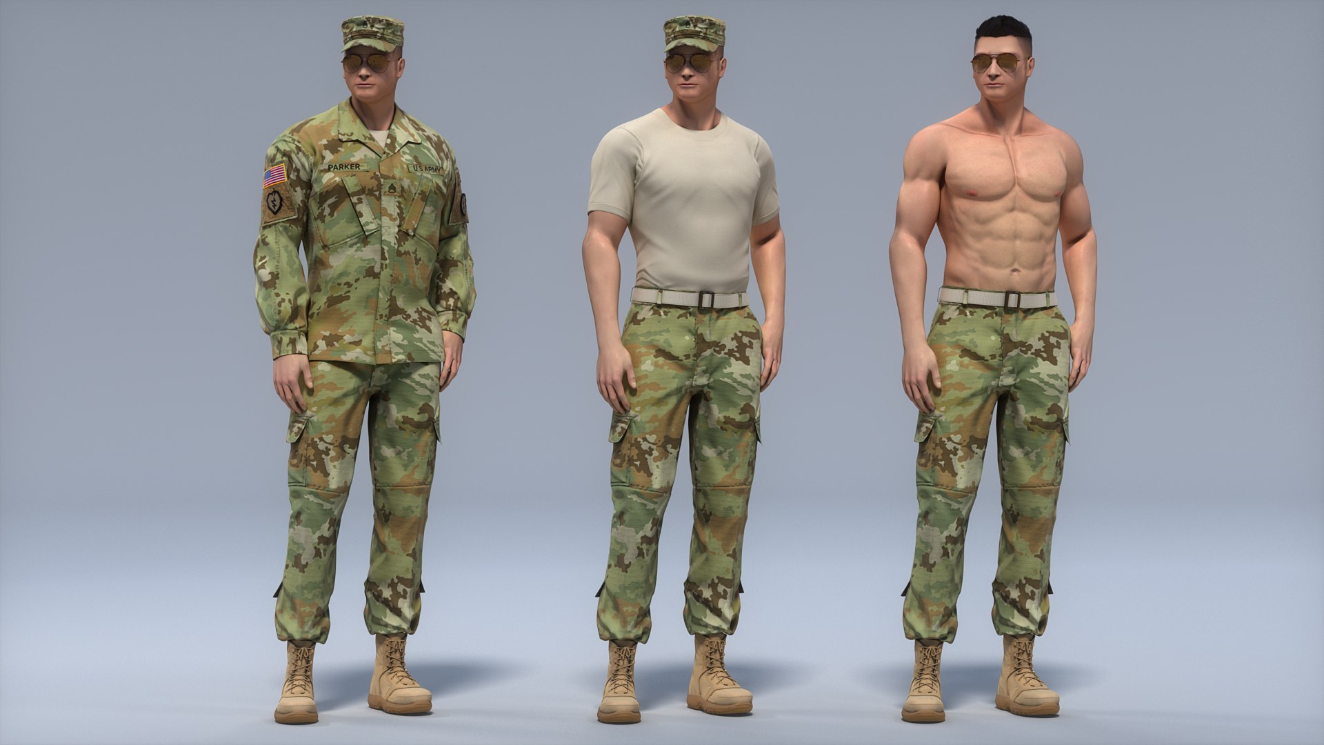 US Army Male Soldier ACU HQ 3D Model - TurboSquid 2286814