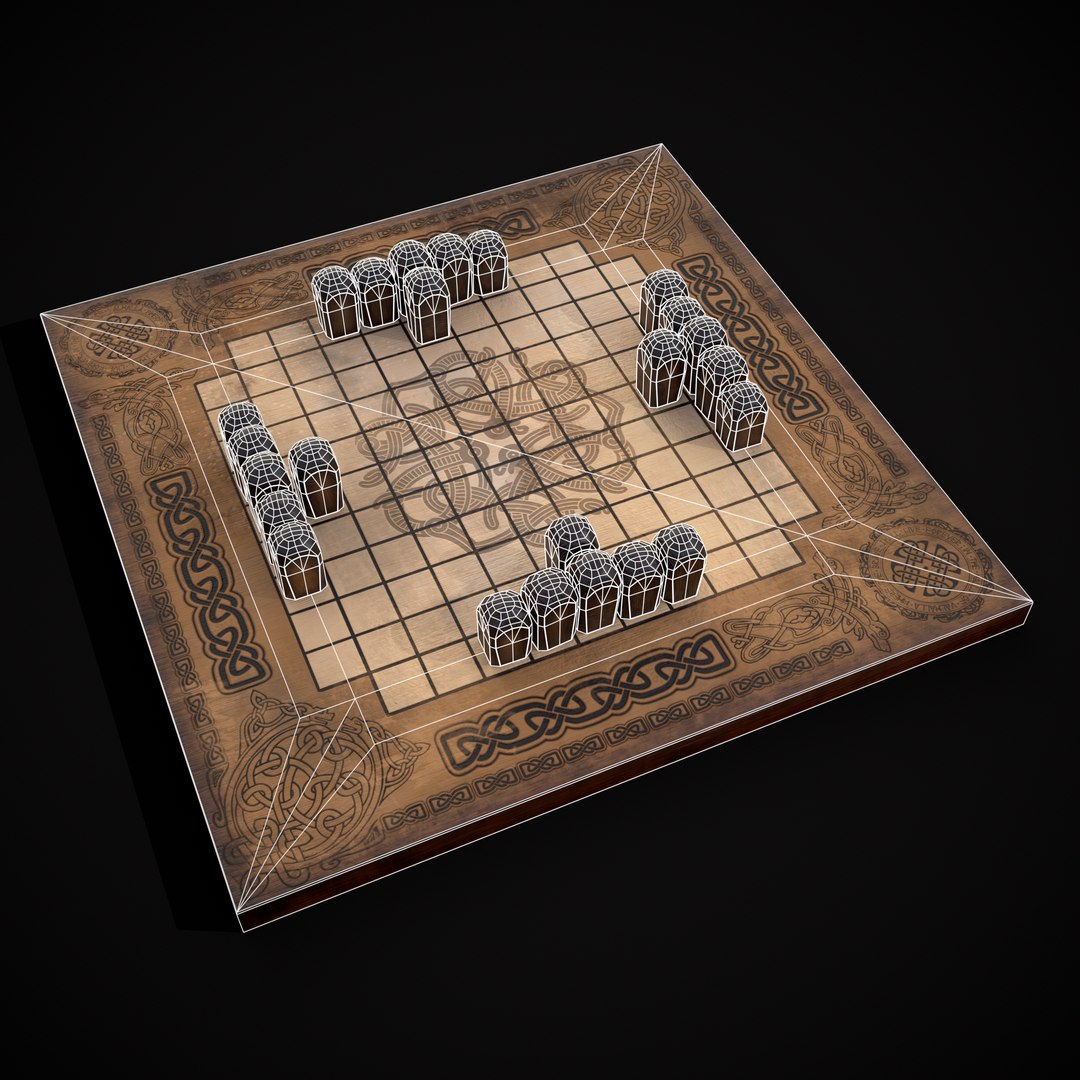 3D Wooden Carved Hnefatafl Viking Chess Set Model - TurboSquid 2008877