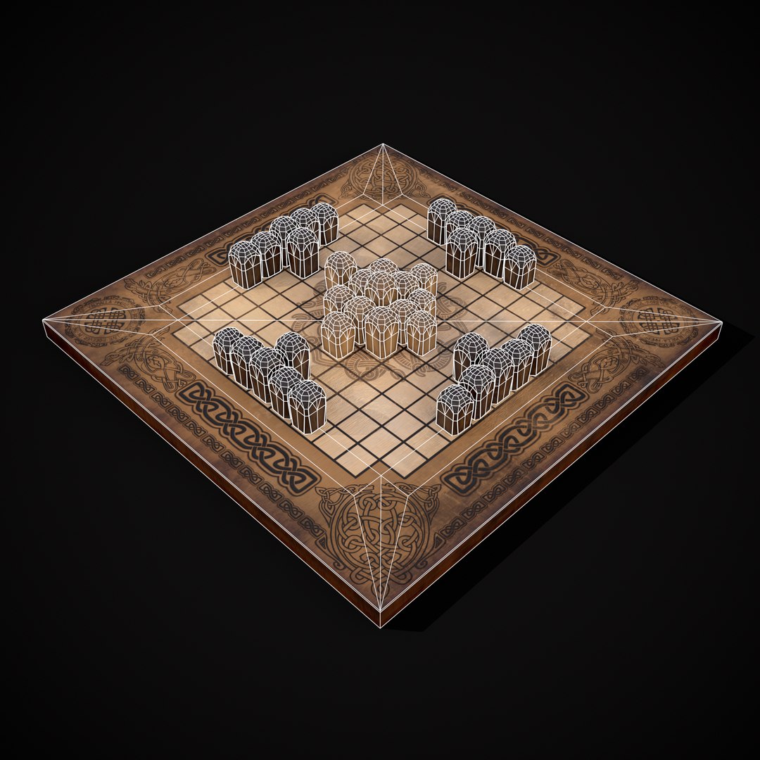 3D Wooden Carved Hnefatafl Viking Chess Set Model - TurboSquid 2008877
