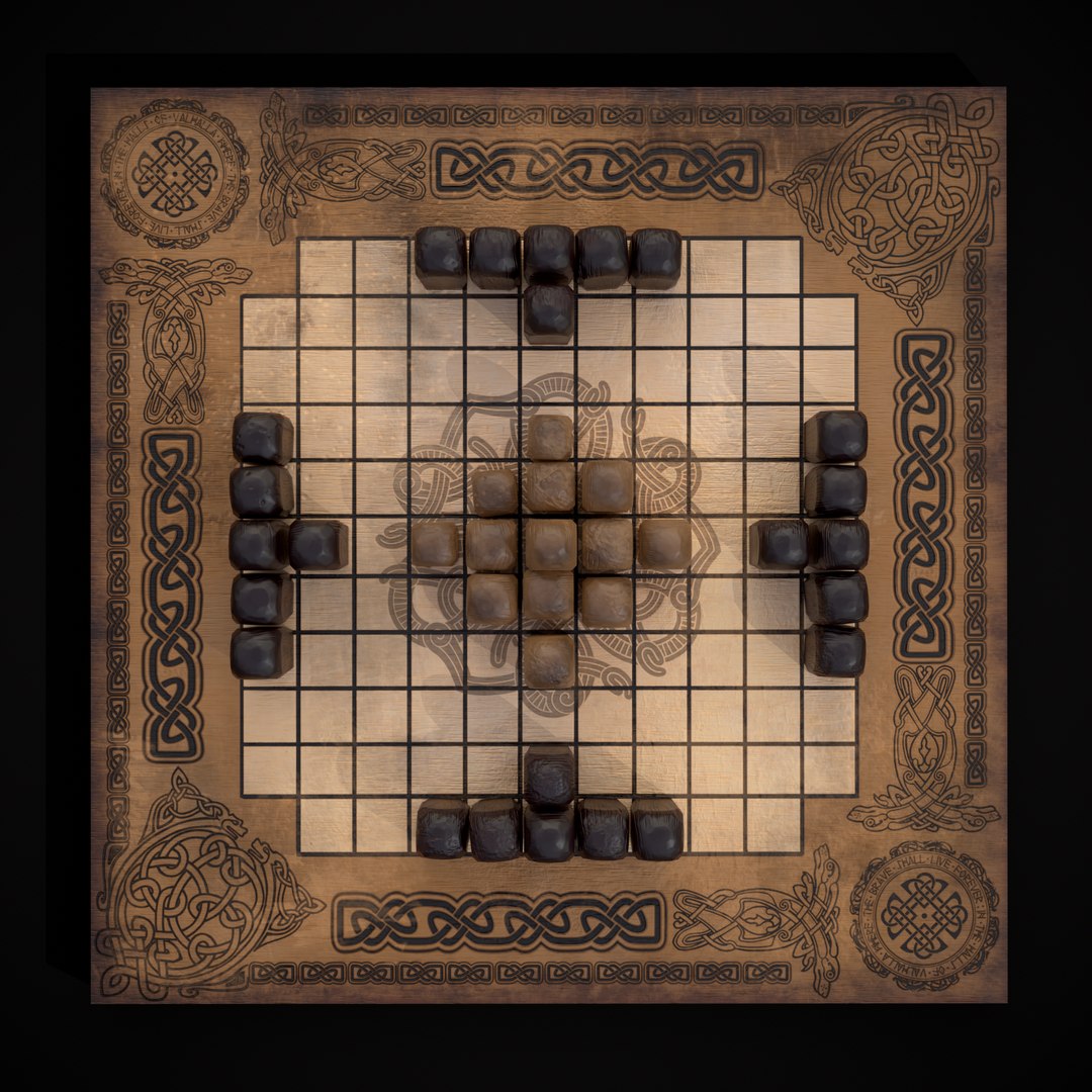 3D Wooden Carved Hnefatafl Viking Chess Set Model - TurboSquid 2008877