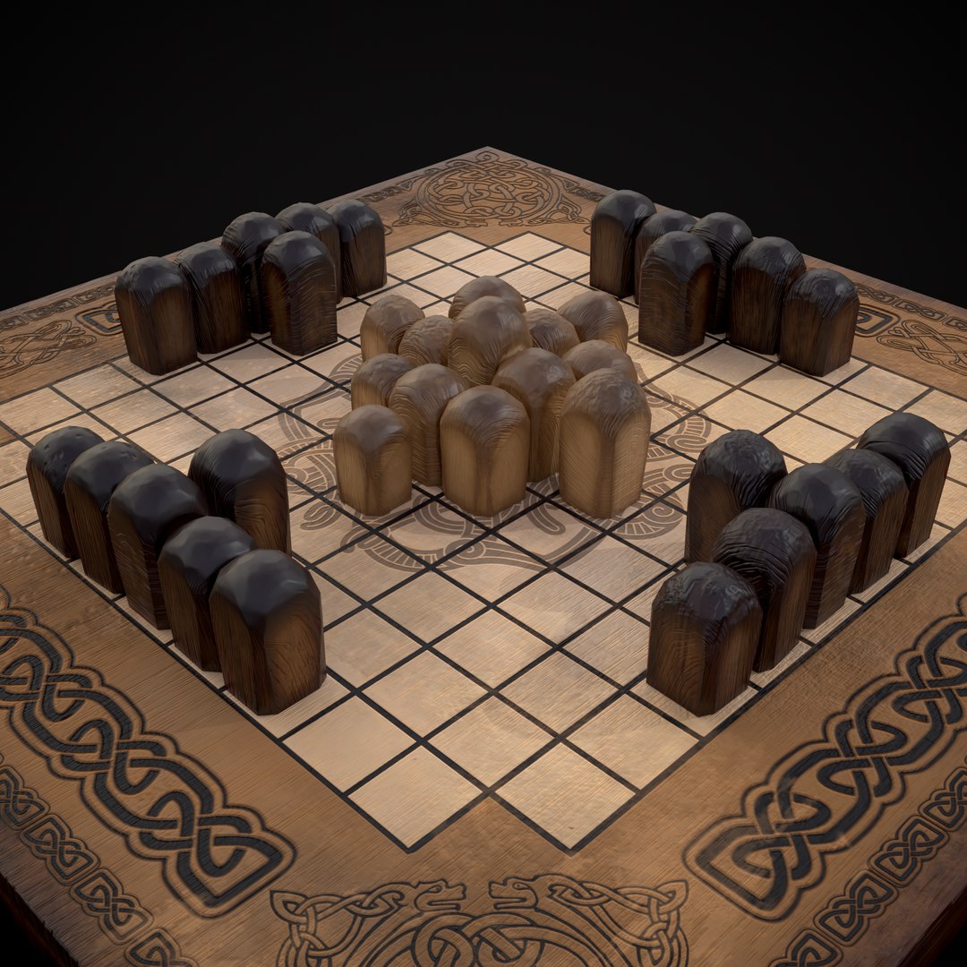 3D Wooden Carved Hnefatafl Viking Chess Set Model - TurboSquid 2008877