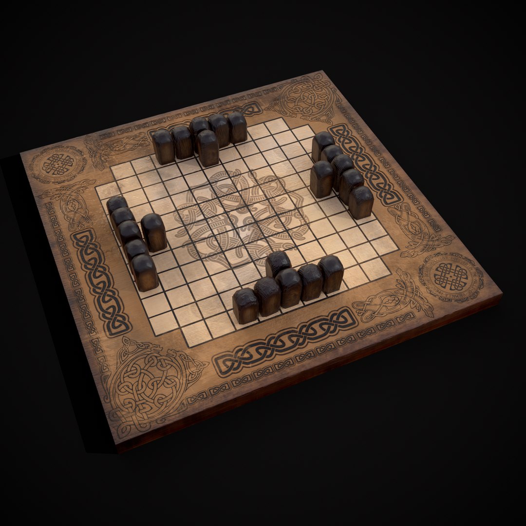 3D Wooden Carved Hnefatafl Viking Chess Set Model - TurboSquid 2008877