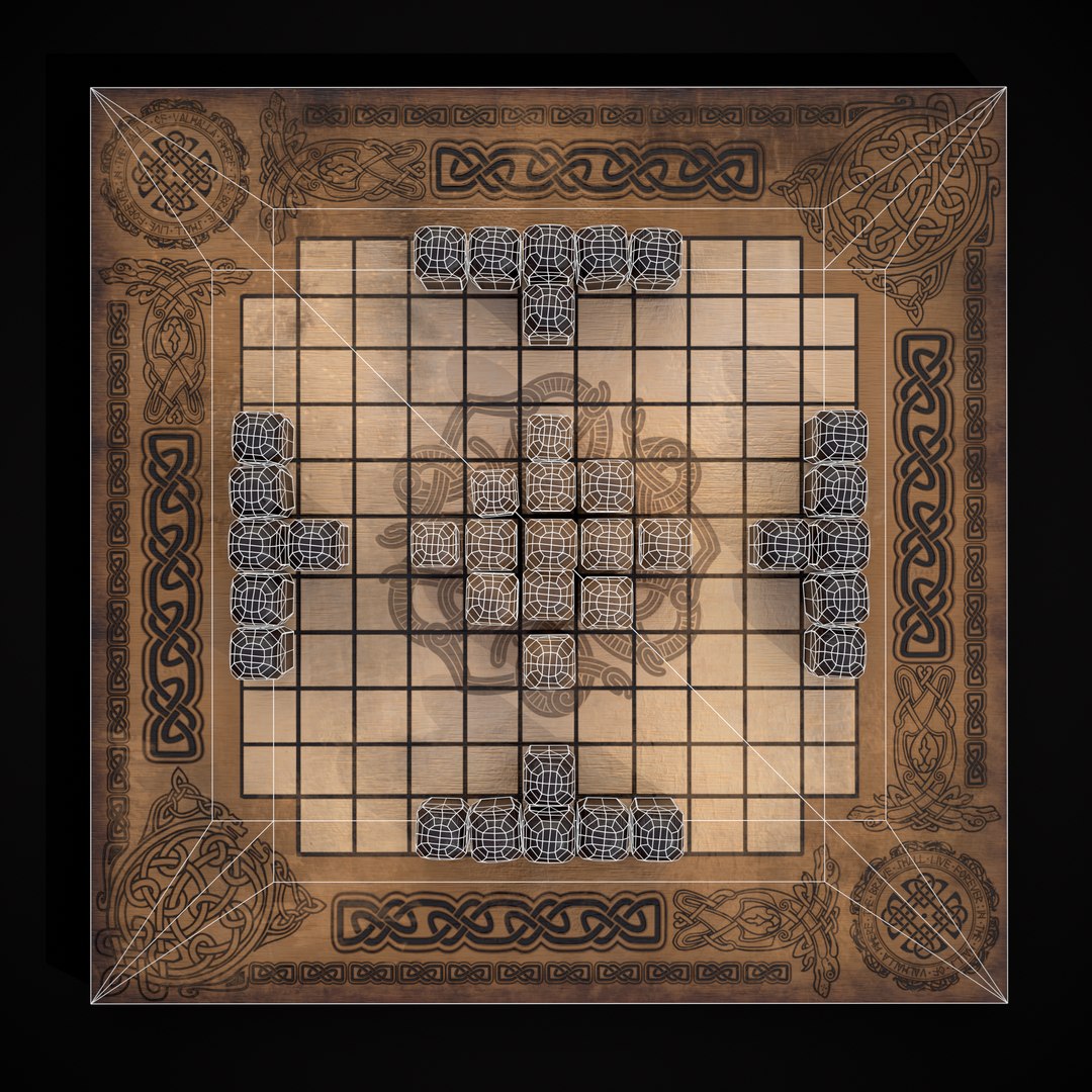 3D Wooden Carved Hnefatafl Viking Chess Set Model - TurboSquid 2008877