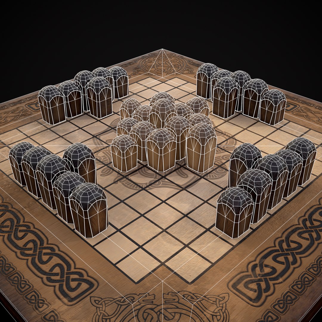 3D Wooden Carved Hnefatafl Viking Chess Set Model - TurboSquid 2008877