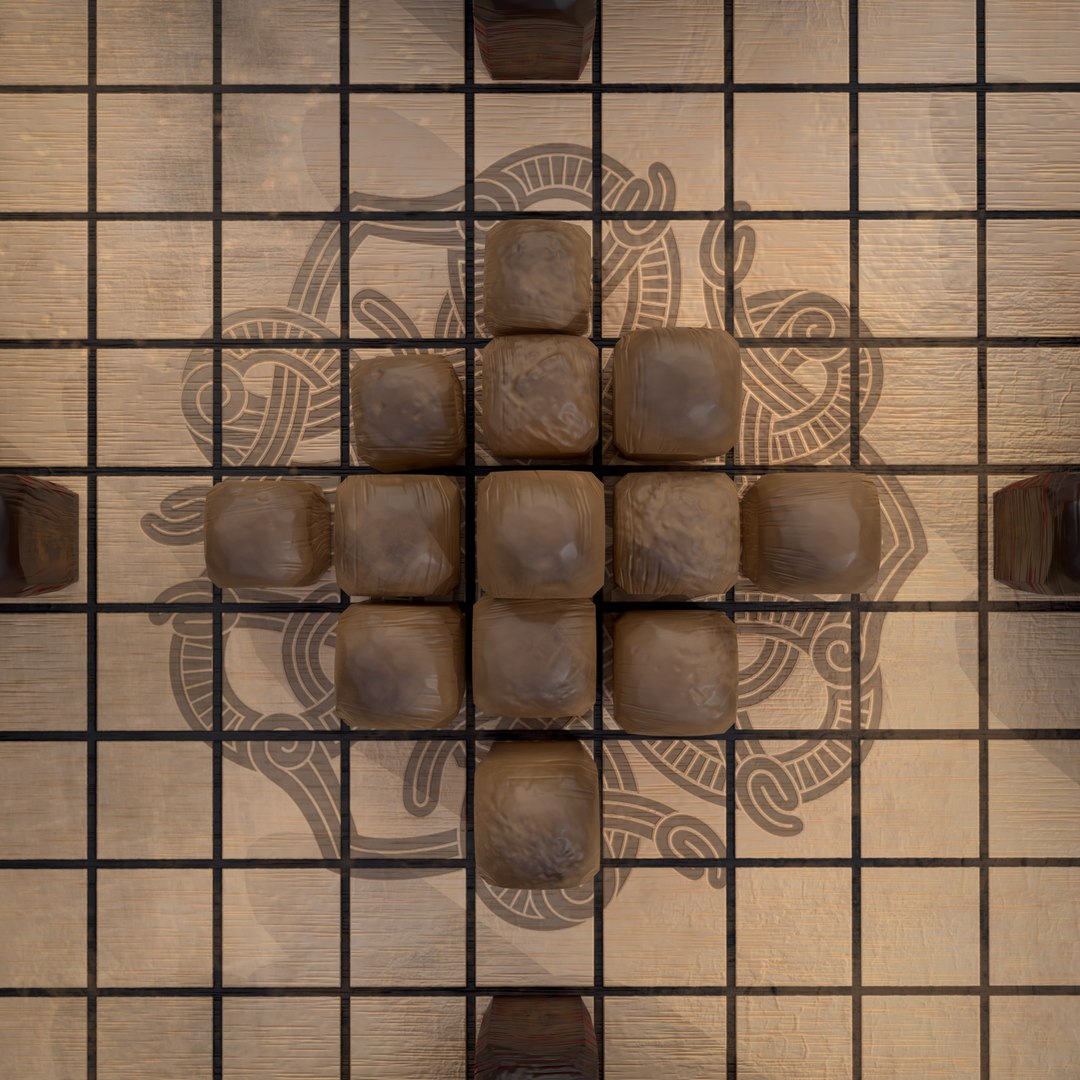 3D Wooden Carved Hnefatafl Viking Chess Set Model - TurboSquid 2008877