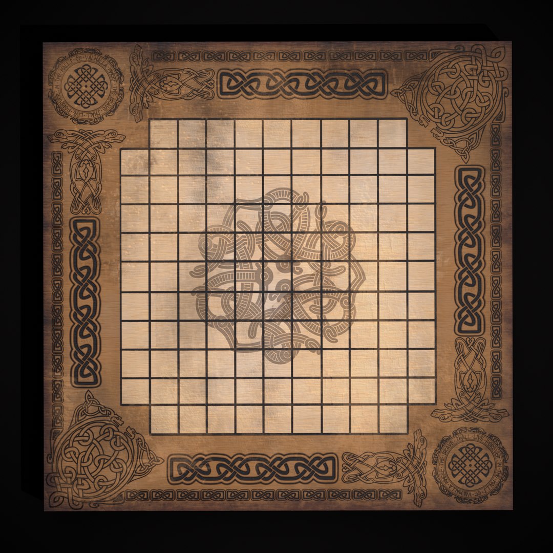 3D Wooden Carved Hnefatafl Viking Chess Set Model - TurboSquid 2008877