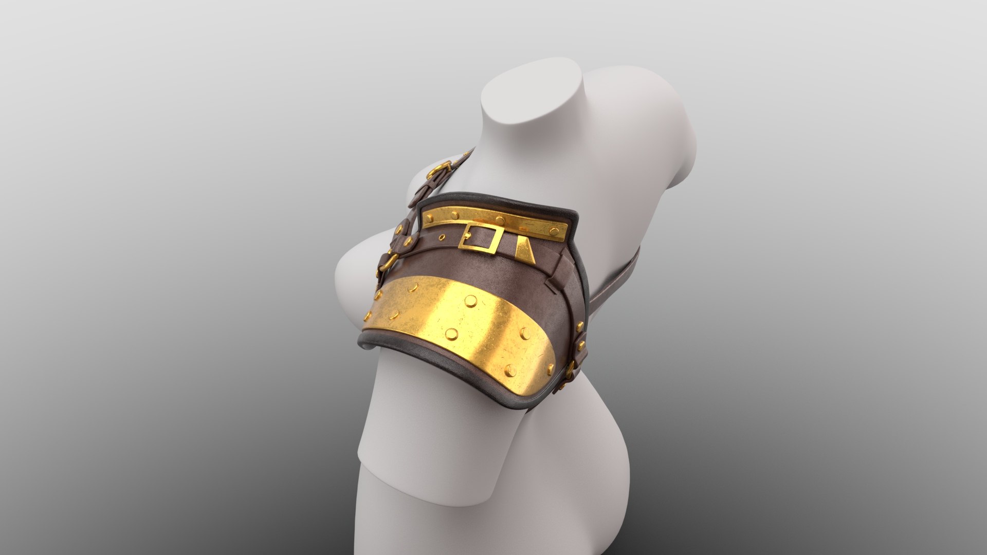 3D Female Leather Pauldron Model - TurboSquid 2065513