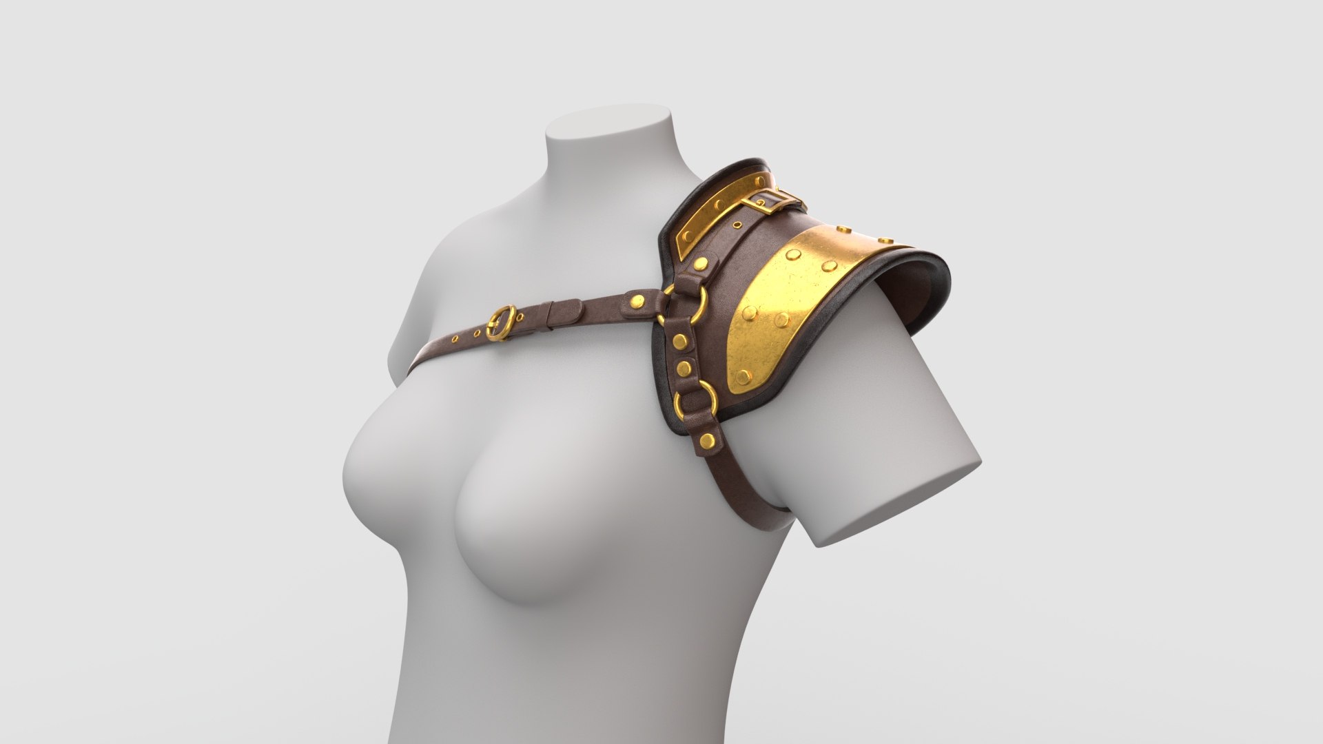 3D Female Leather Pauldron Model - TurboSquid 2065513