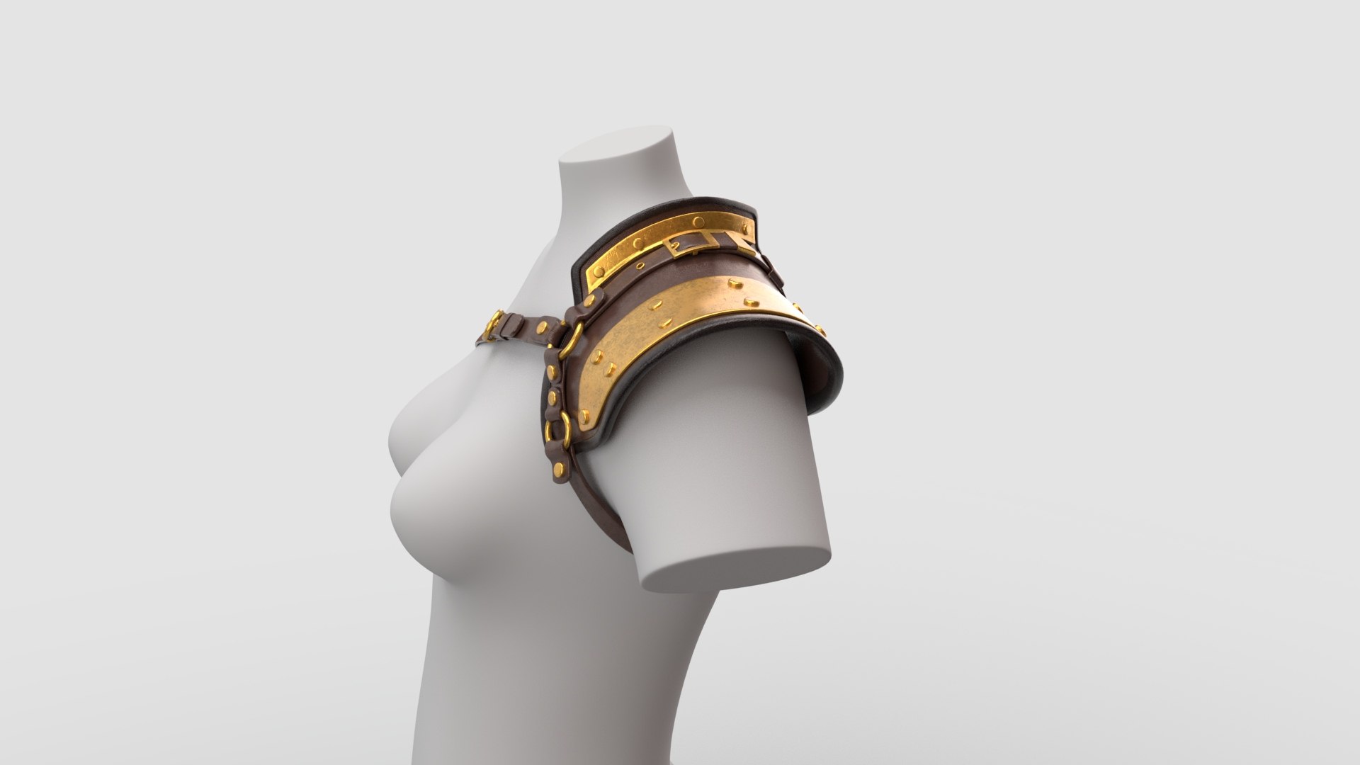3D Female Leather Pauldron Model - TurboSquid 2065513