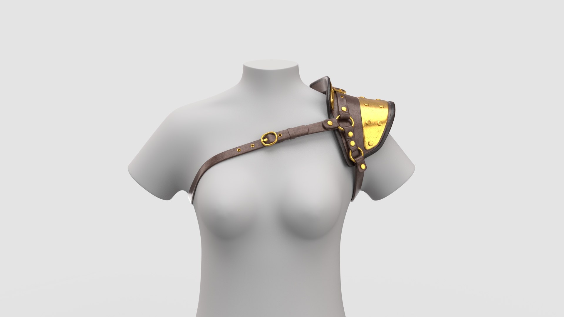3D Female Leather Pauldron Model - TurboSquid 2065513