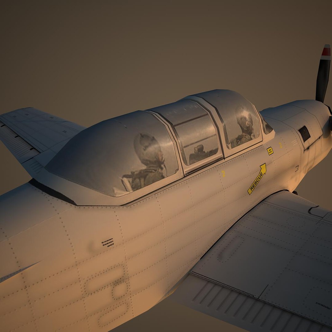 Beechcraft Low-poly Trainer 3d Max