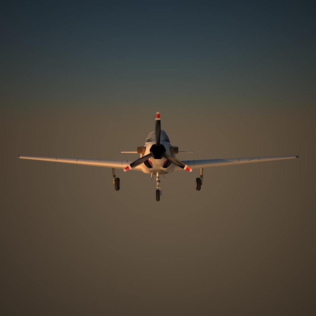 Beechcraft Low-poly Trainer 3d Max