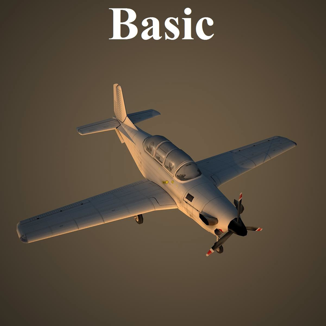 Beechcraft Low-poly Trainer 3d Max