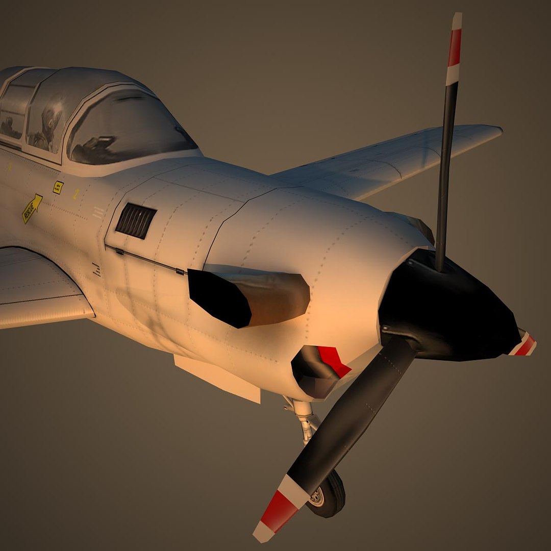 Beechcraft Low-poly Trainer 3d Max