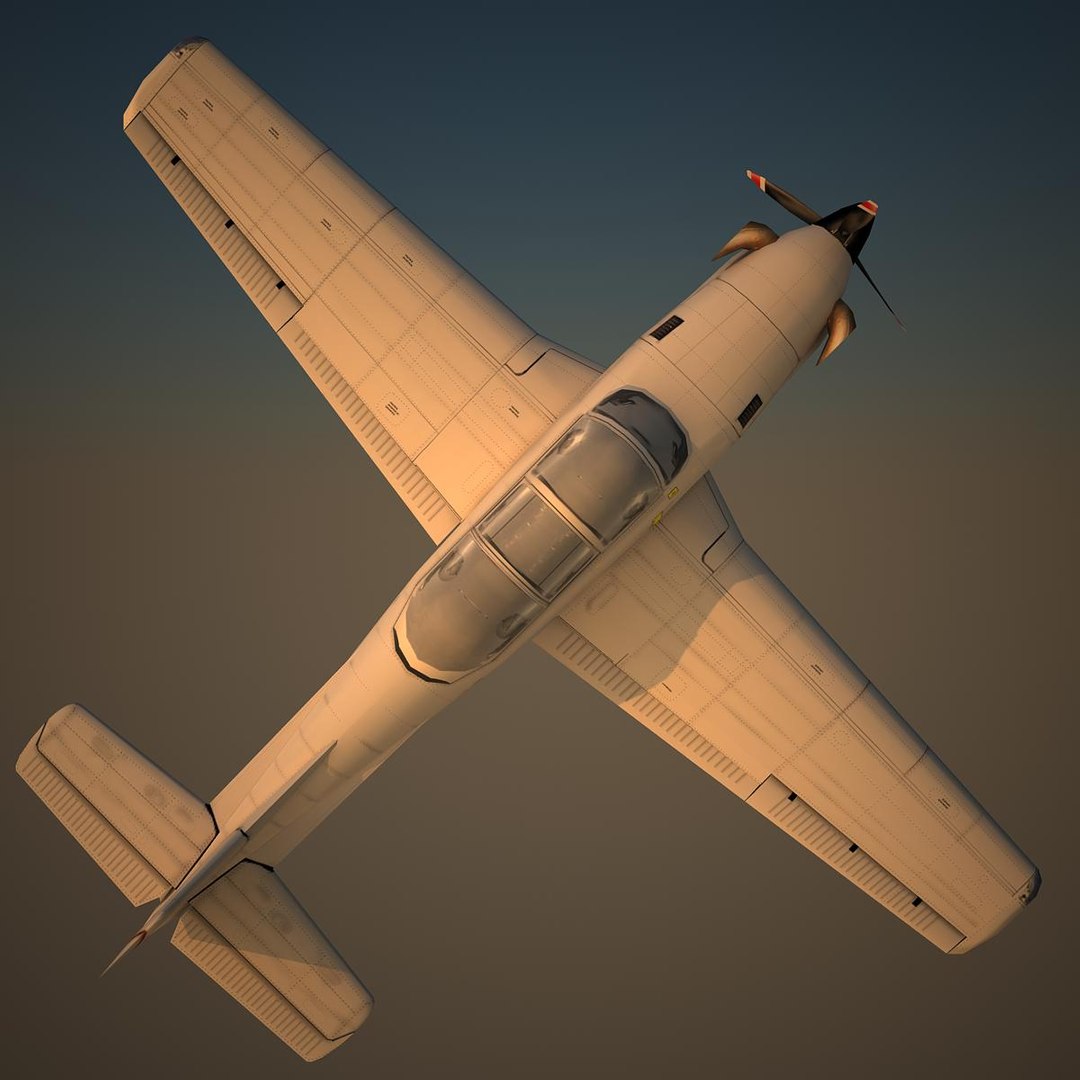Beechcraft Low-poly Trainer 3d Max