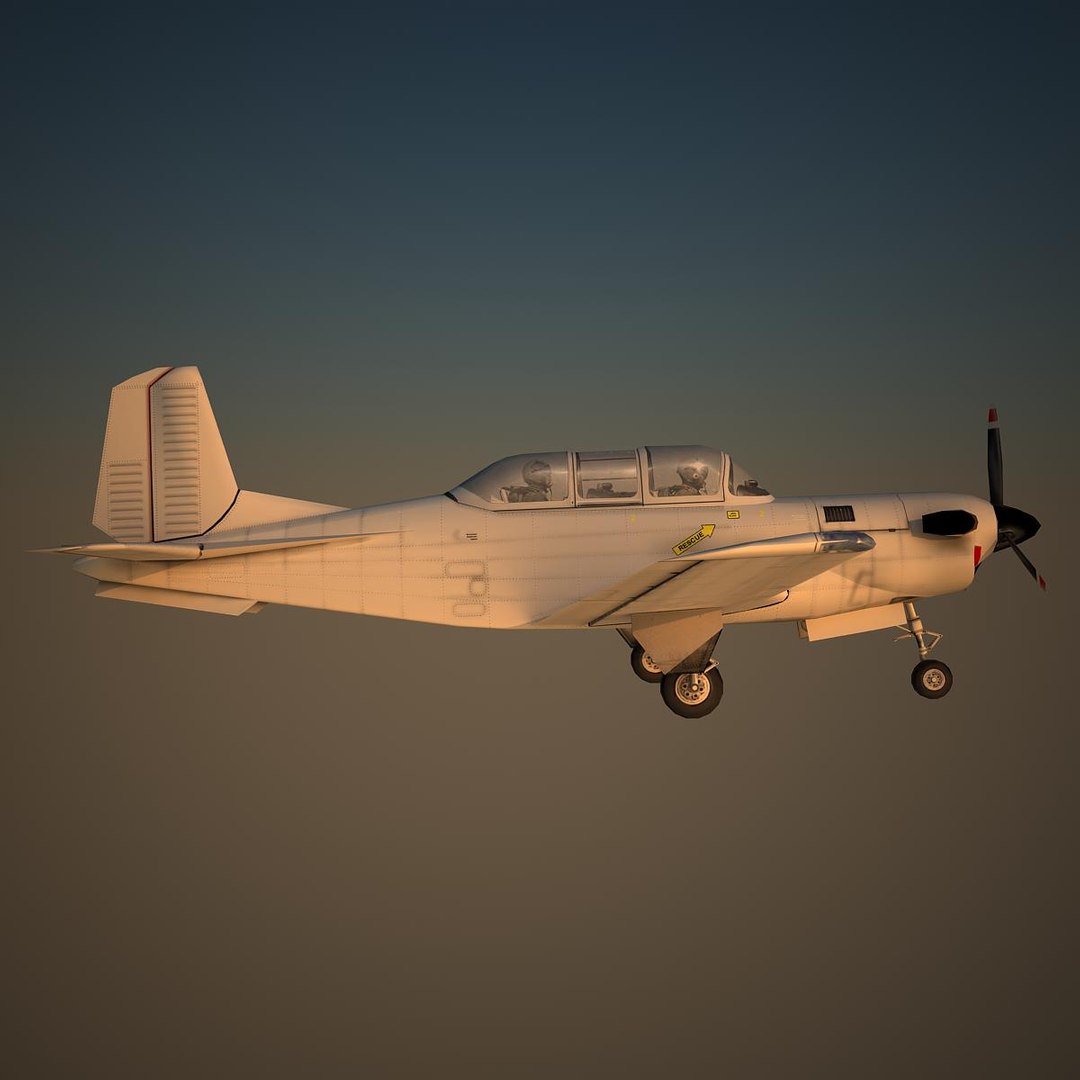 Beechcraft Low-poly Trainer 3d Max