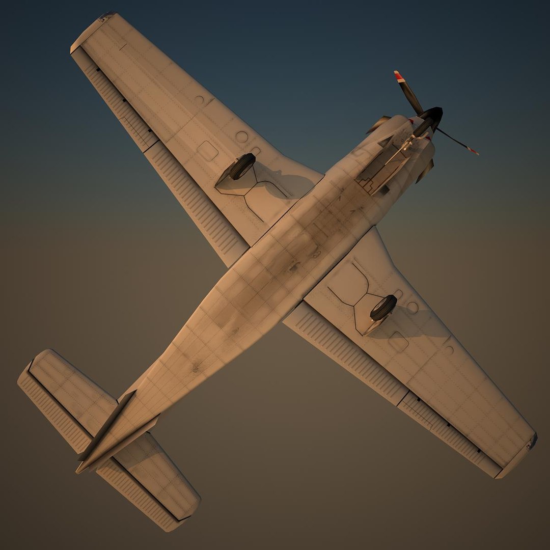 Beechcraft Low-poly Trainer 3d Max