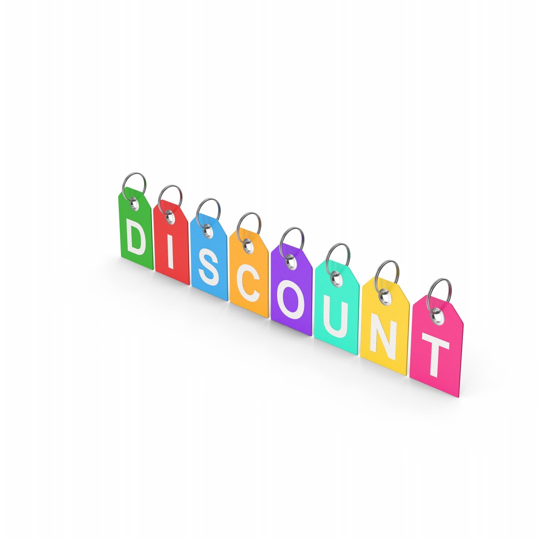 Colored Price Tags Discount 3D Model - TurboSquid 2302252