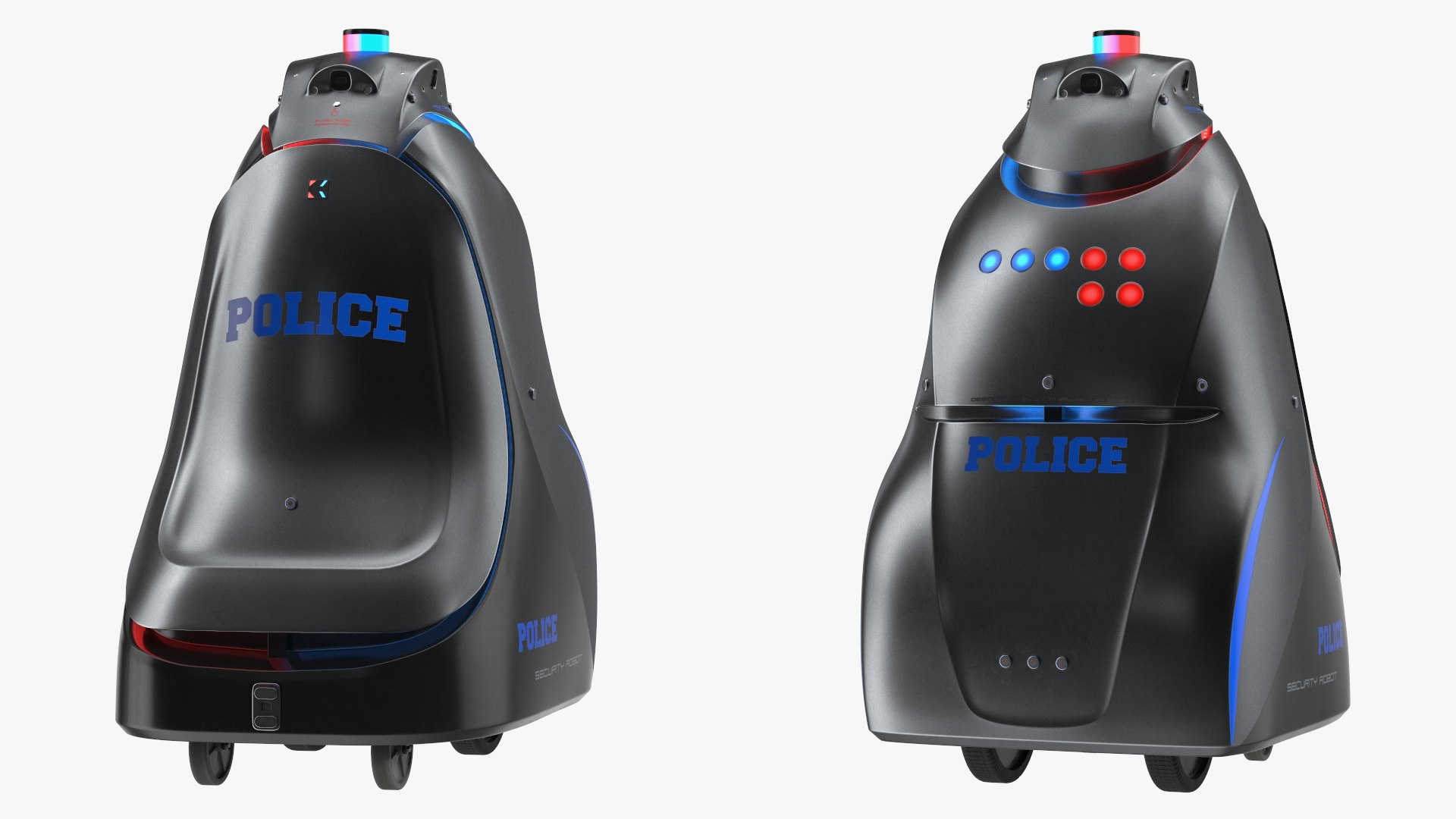 3D K5 Autonomous Security Robot Grey Rigged For Maya - TurboSquid 2221949