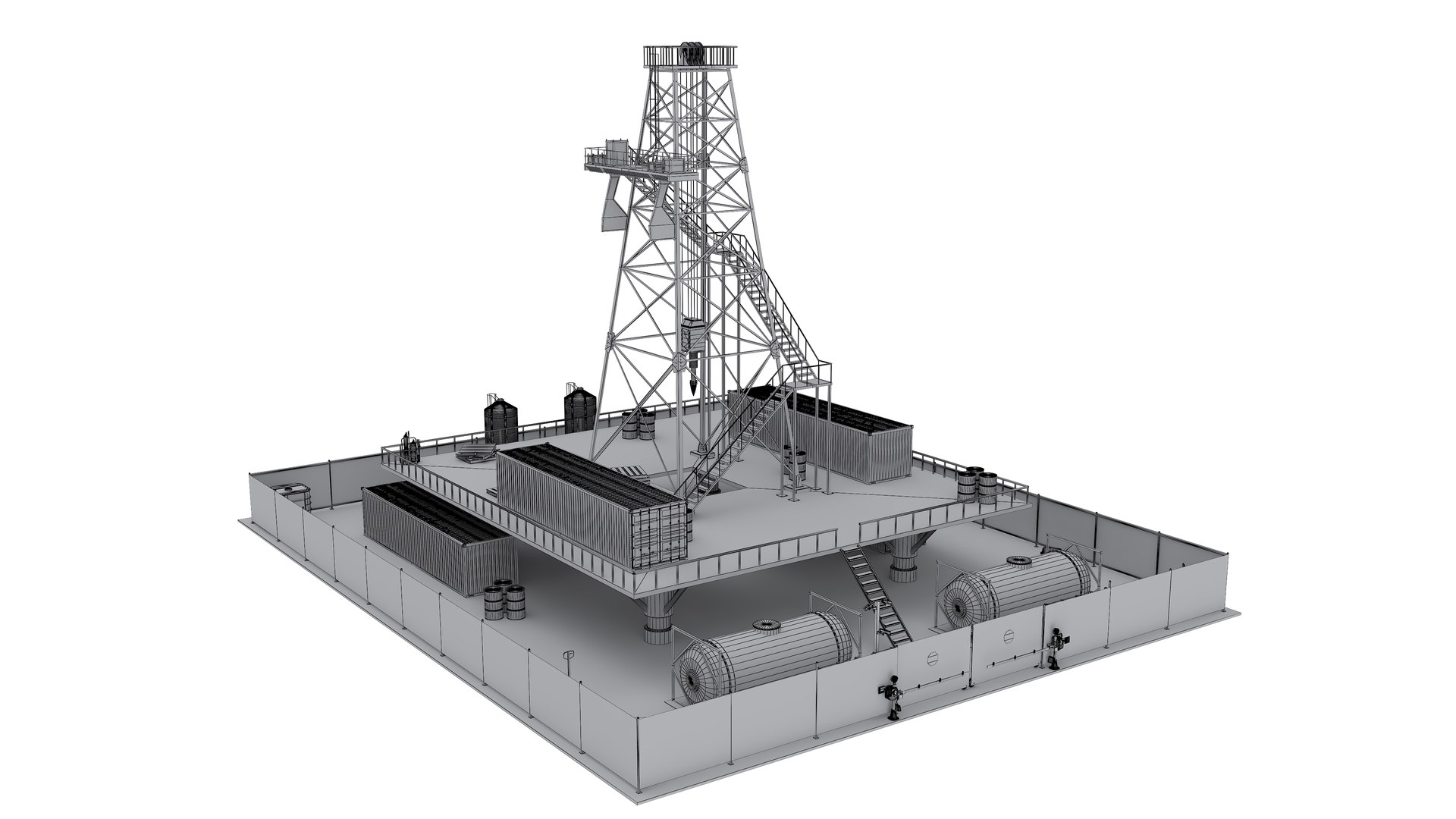 3D Drilling Rig Platform - TurboSquid 2206684