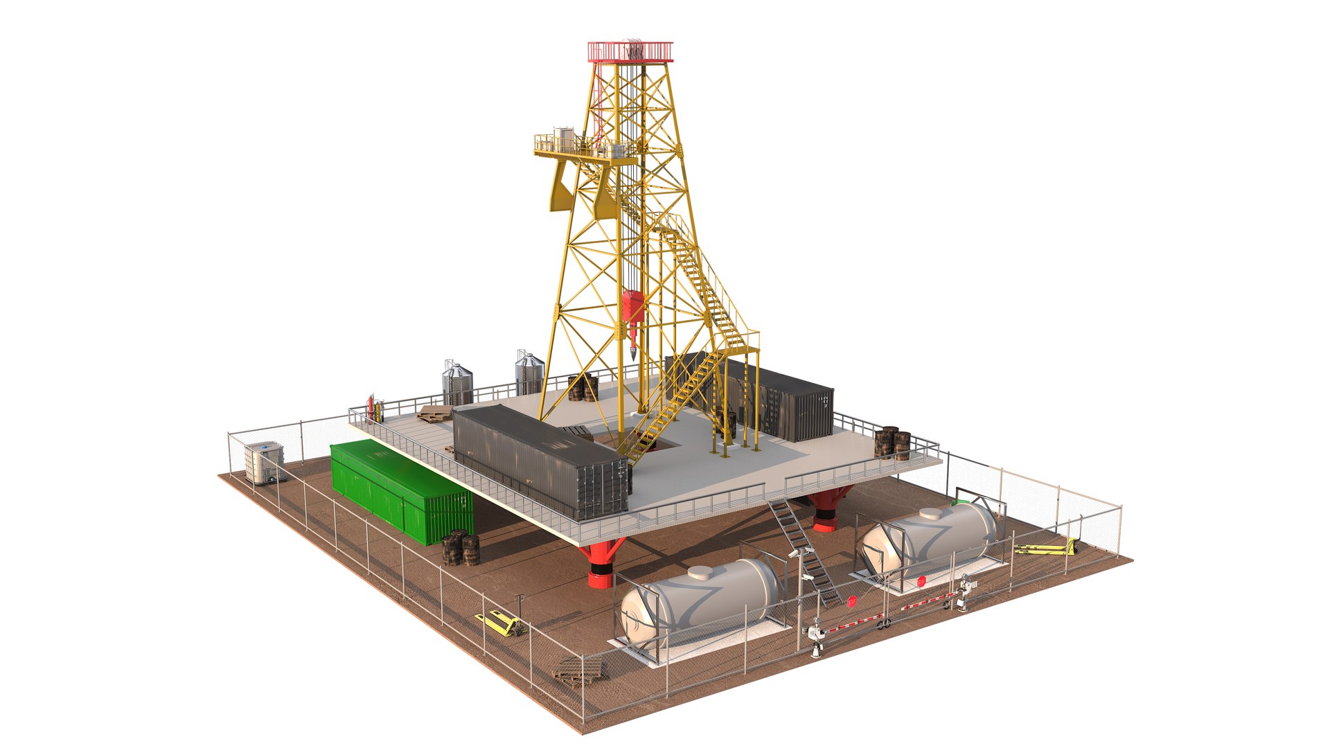 3D Drilling Rig Platform - TurboSquid 2206684