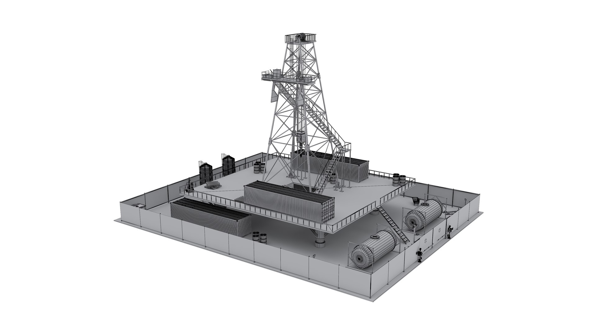 3D Drilling Rig Platform - TurboSquid 2206684