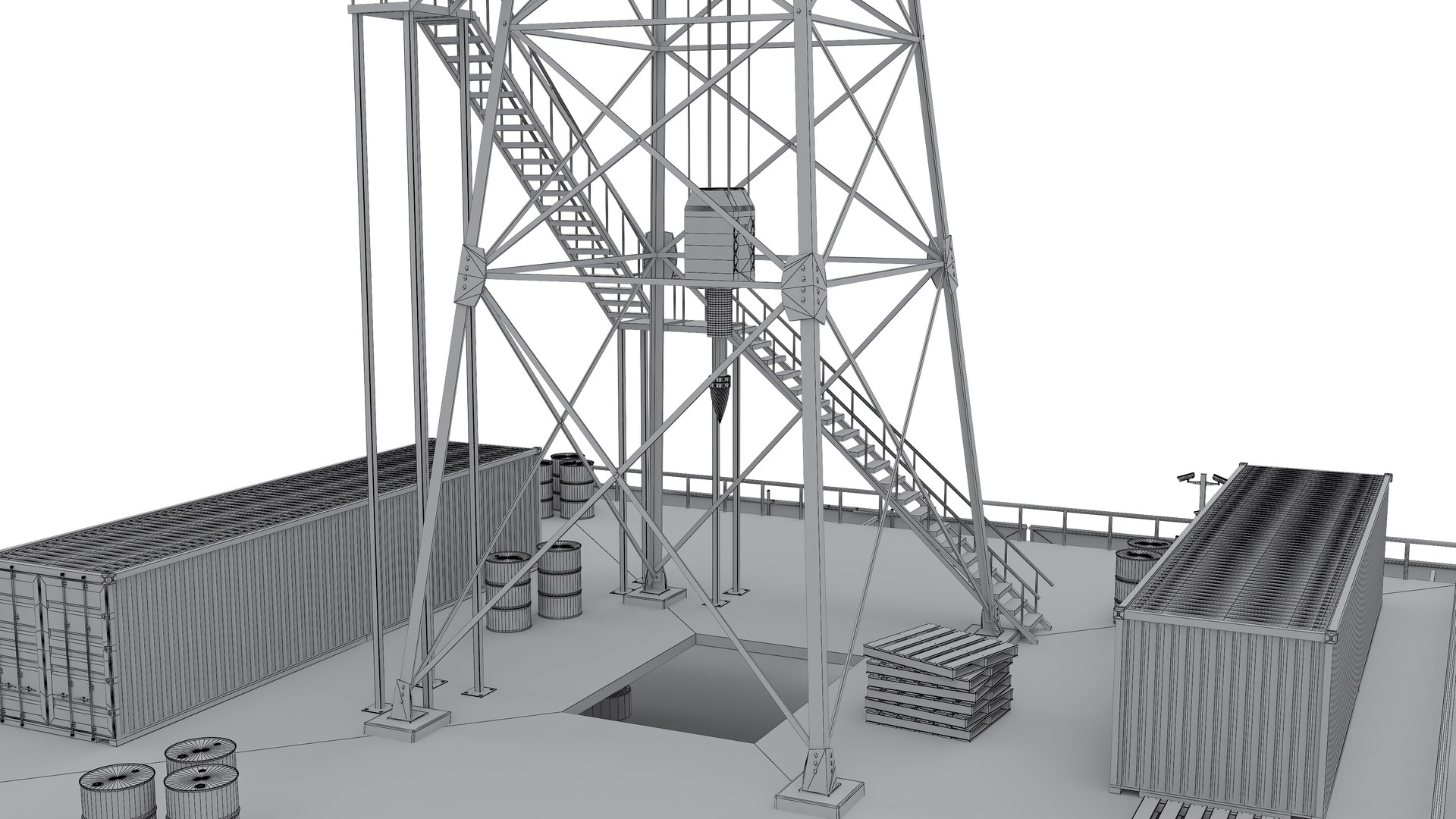 3D Drilling Rig Platform - TurboSquid 2206684
