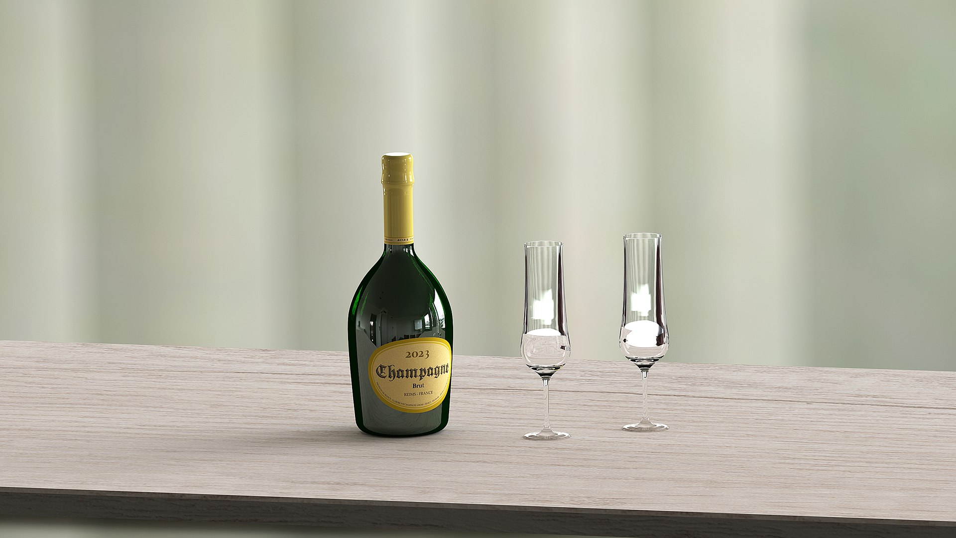 3D Champagne Bottle - TurboSquid 2025298